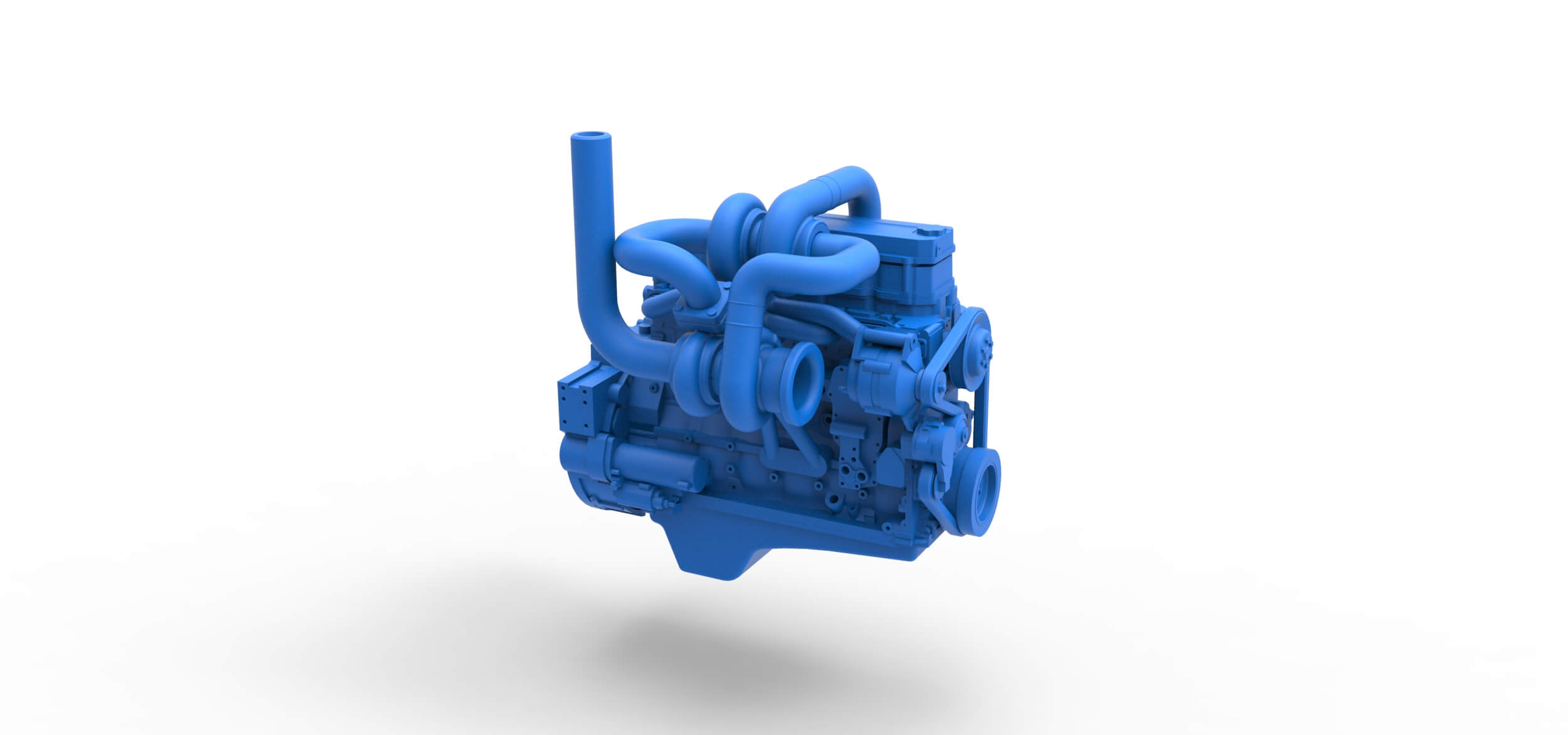 Twin Turbo Straight-Six Engine for Semi Truck Scale 1:25 3D Model by ...