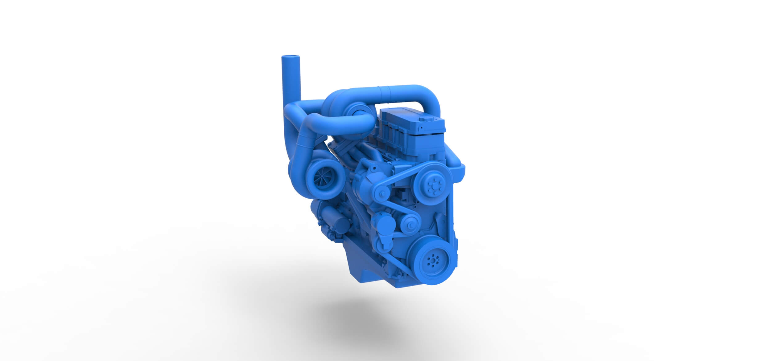Twin Turbo Straight-Six Engine for Semi Truck Scale 1:25 3D Model by ...