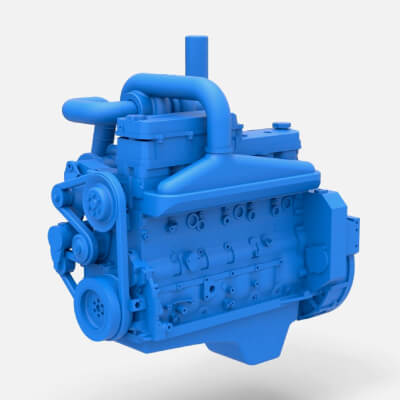 Twin Turbo Straight-Six Engine for Semi Truck Scale 1:25 3D Model by ...