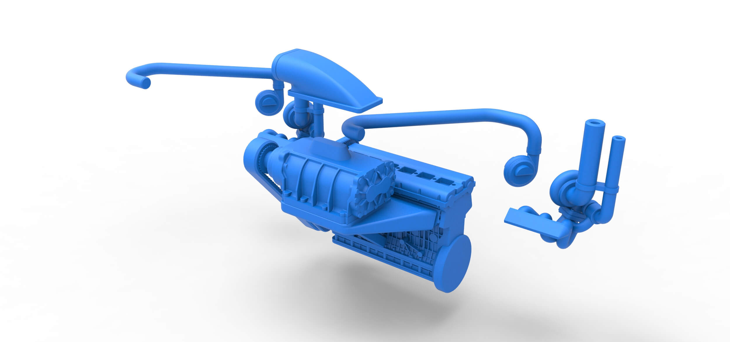 Twin Turbo Supercharged Straight-Six Engine 1:25 3D Model by TechItemsRock