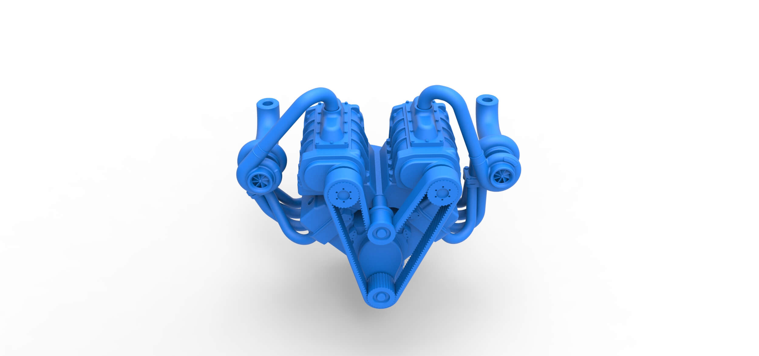 Twin Turbo Supercharged V8 Engine V6 Scale 1:25 - 3D Model by TechItemsRock