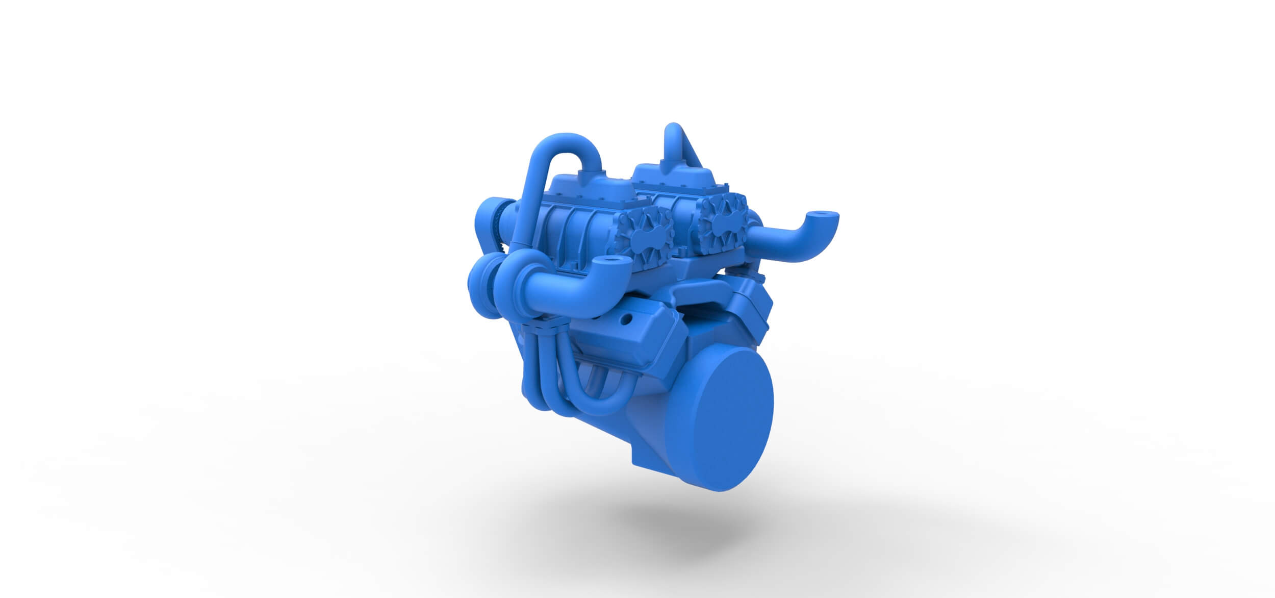 Twin Turbo Supercharged V8 Engine V6 Scale 1:25 - 3D Model by TechItemsRock