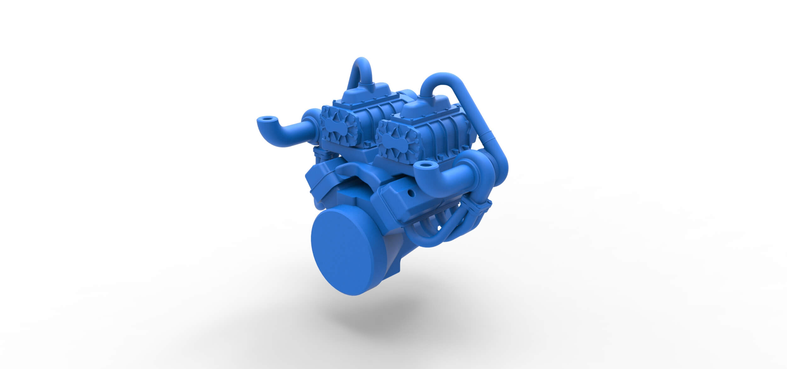 Twin Turbo Supercharged V8 Engine V6 Scale 1:25 - 3D Model by TechItemsRock