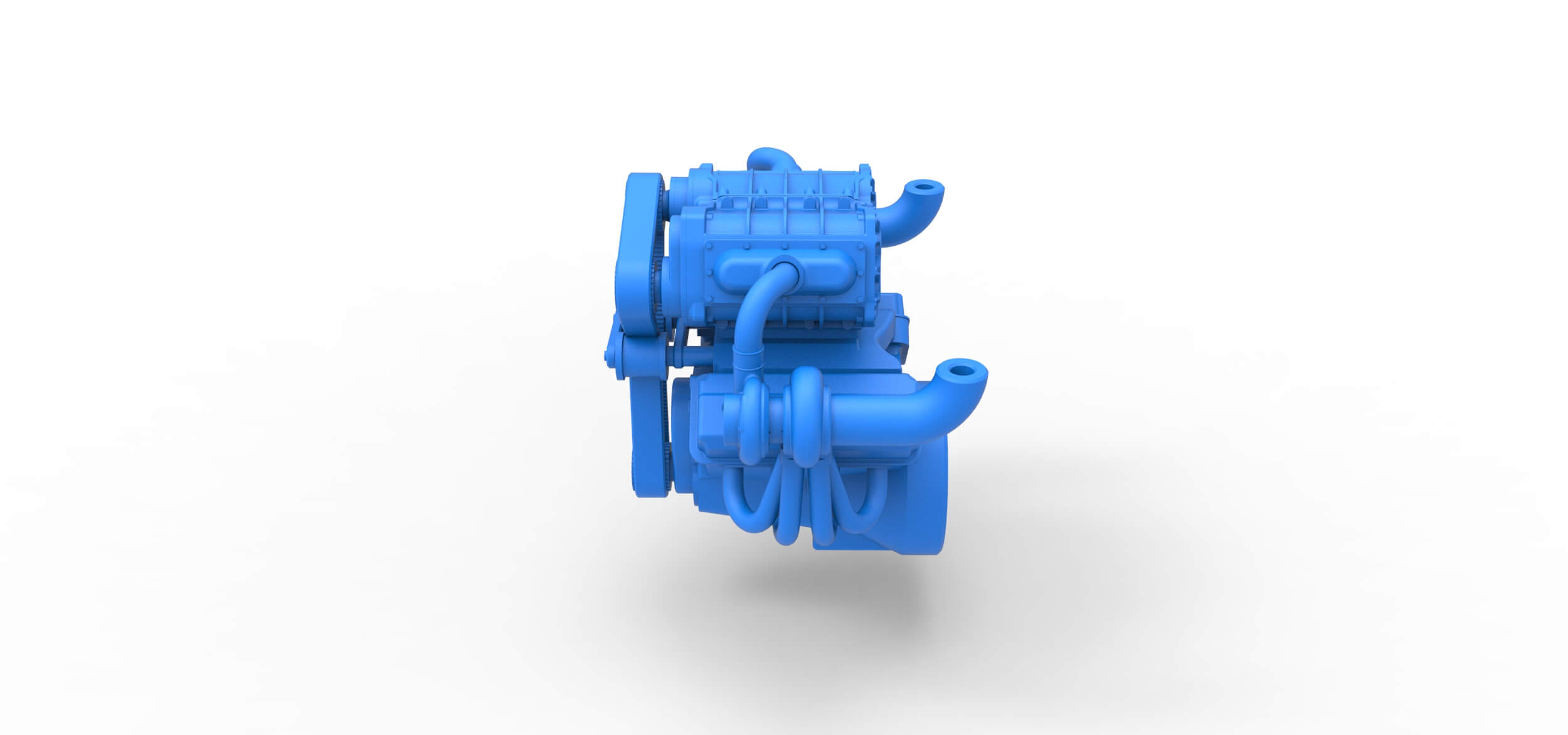 Twin Turbo Supercharged V8 Engine V7 Scale 1:25 - 3D Model by TechItemsRock