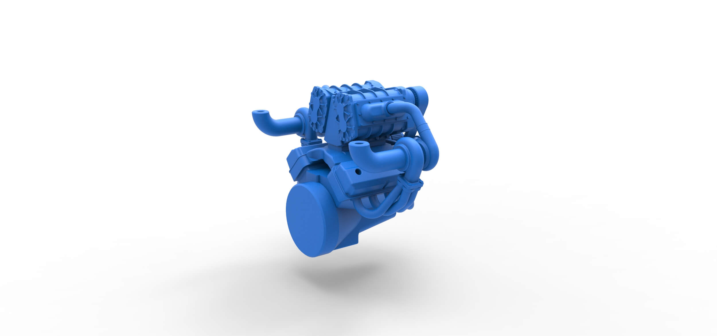 Twin Turbo Supercharged V8 Engine V7 Scale 1:25 - 3D Model by TechItemsRock