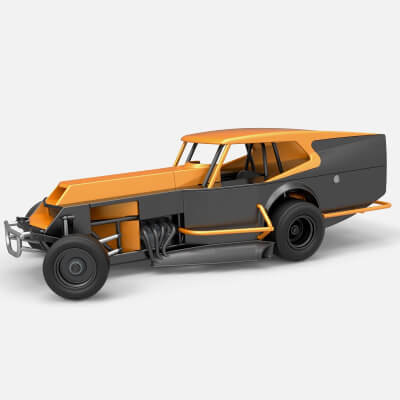 Vintage Dirt Modified Stock Car V5 While Turning Scale 1:25 - 3D Model ...