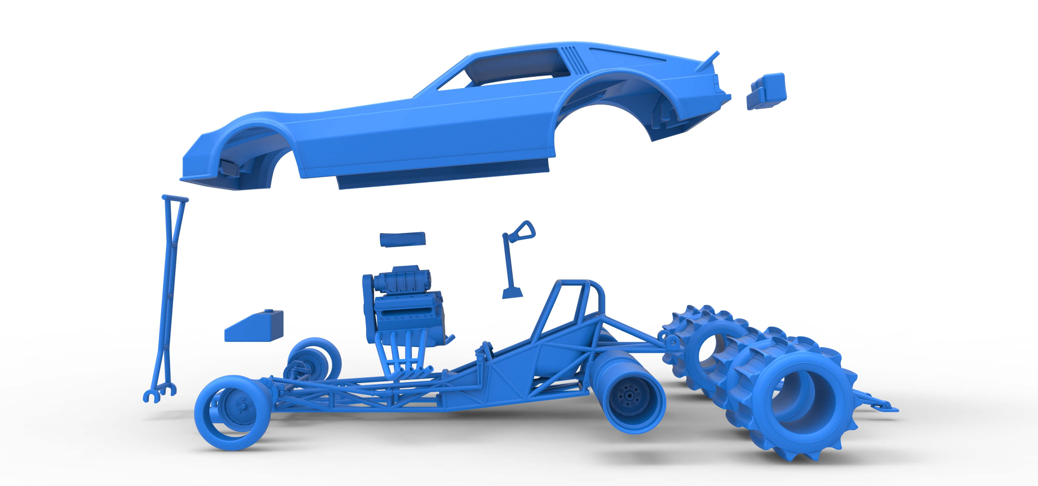 Vintage Funny Car for Sand Drag Racing Scale 1:25 - 3D Model by ...