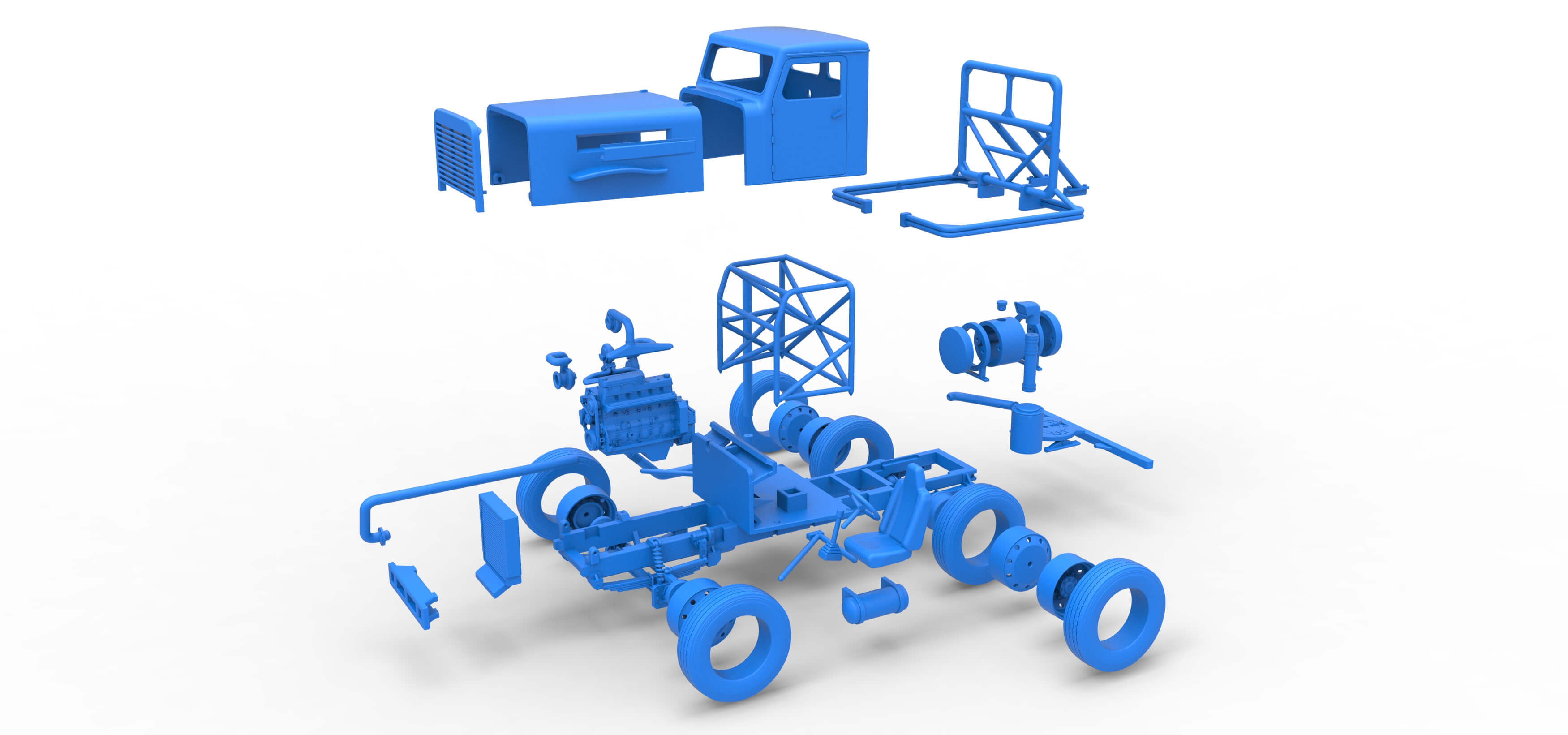 Vintage Gatr Racing Semi Truck Version 2 Scale 1:25 - 3D Model by ...