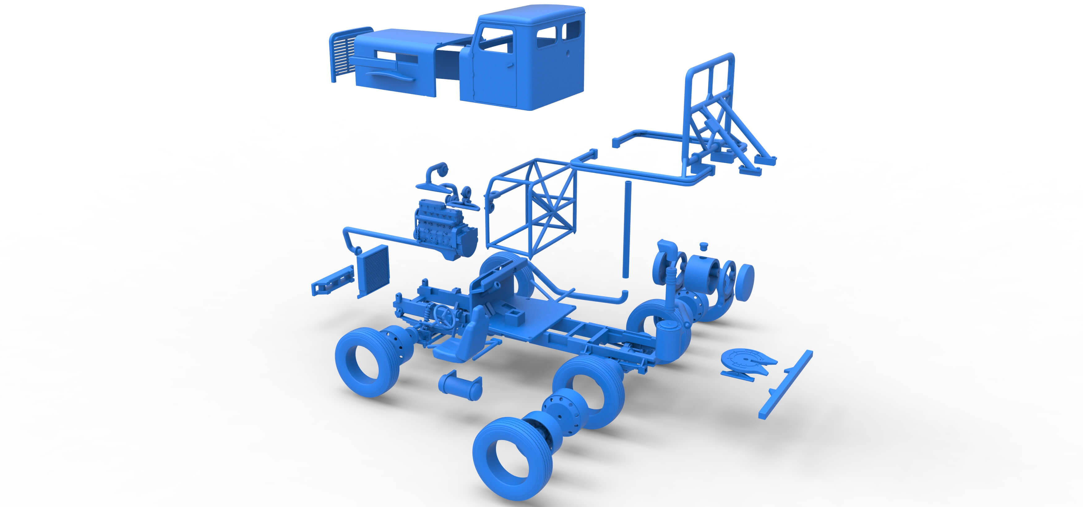 Vintage Gatr Racing Semi Truck Version 2 Scale 1:25 - 3D Model by ...