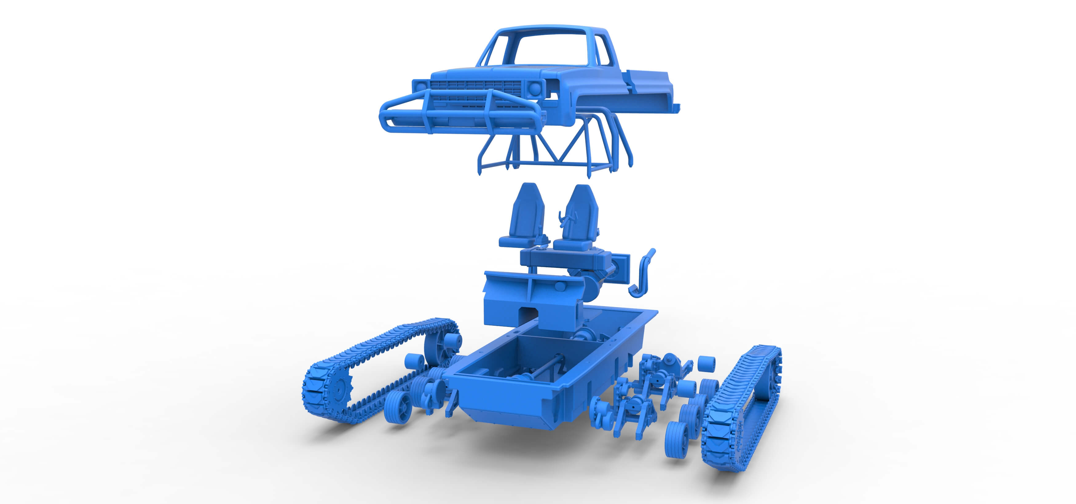 Vintage Monster Tank 1:25 - 3D Model by TechItemsRock