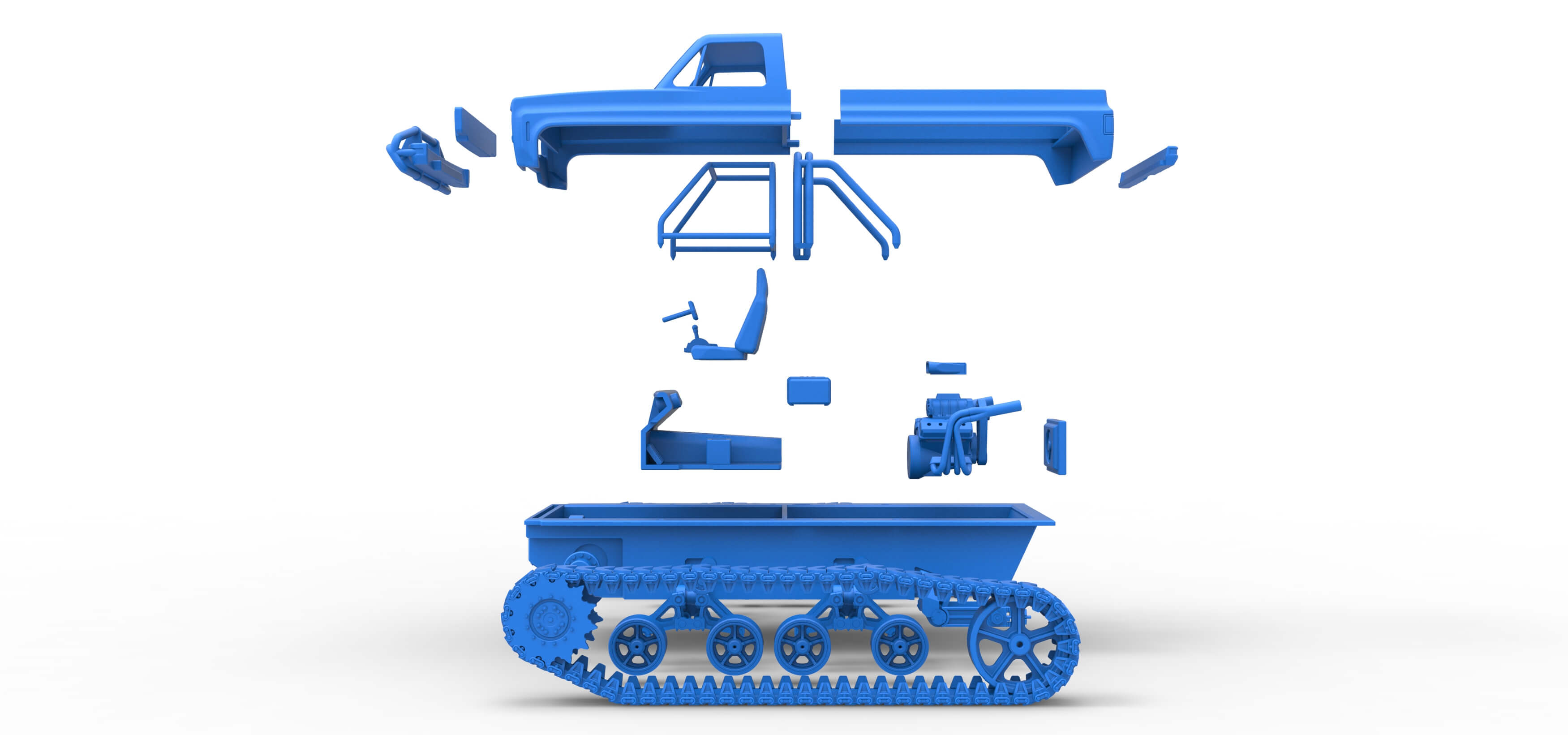 Vintage Monster Tank 1:25 - 3D Model by TechItemsRock