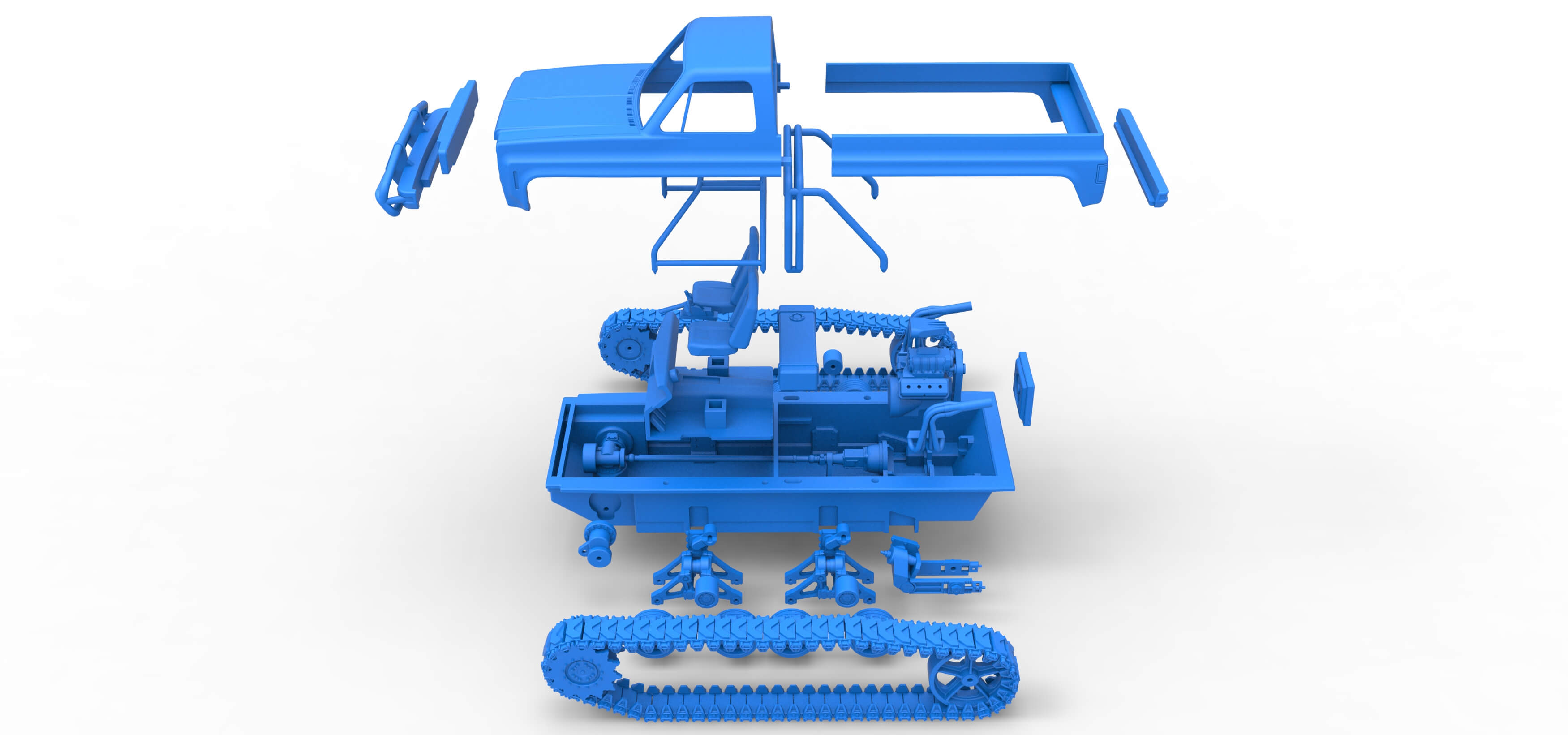 Vintage Monster Tank 1:25 - 3D Model by TechItemsRock