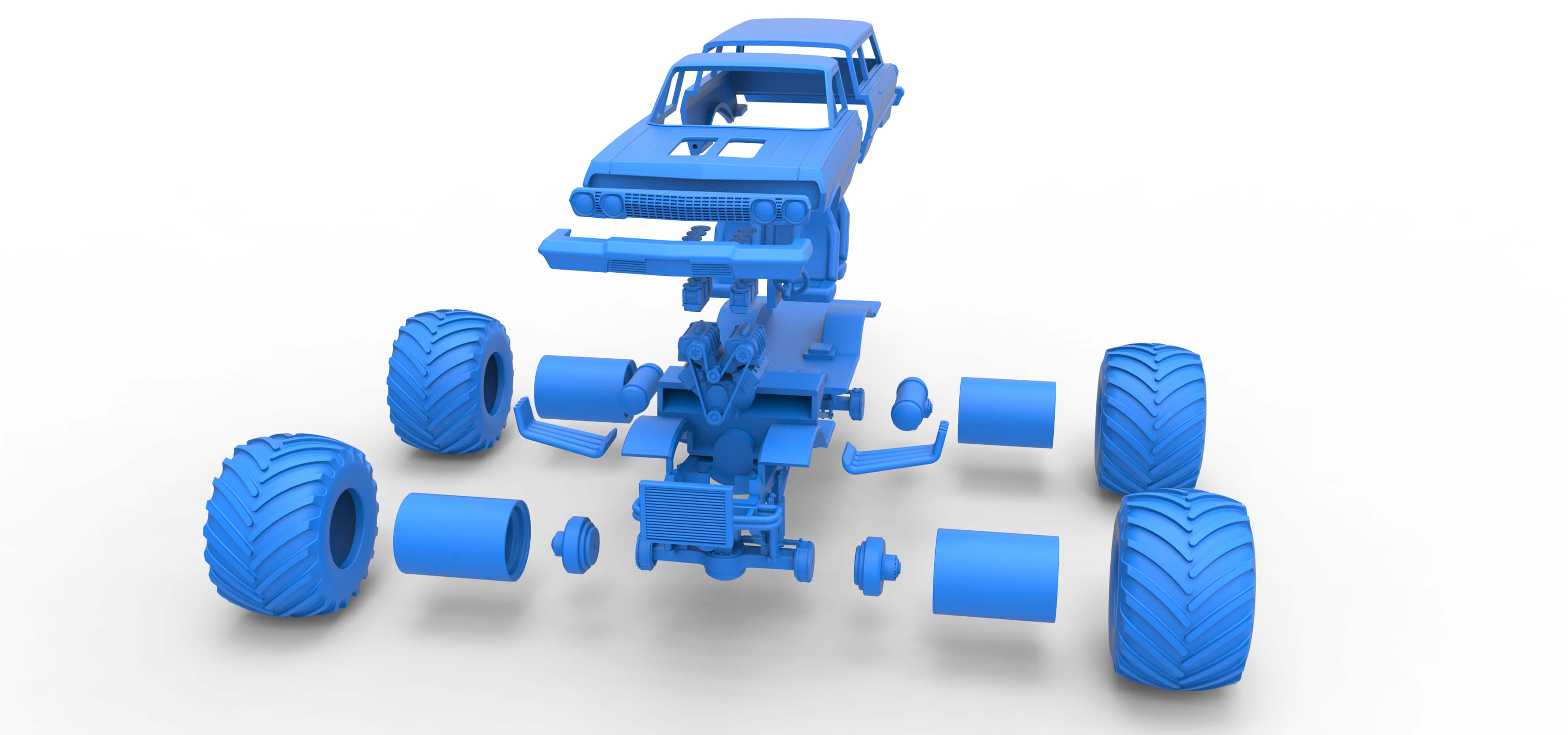 Vintage Monster Truck 1:25 - 3D Model by TechItemsRock