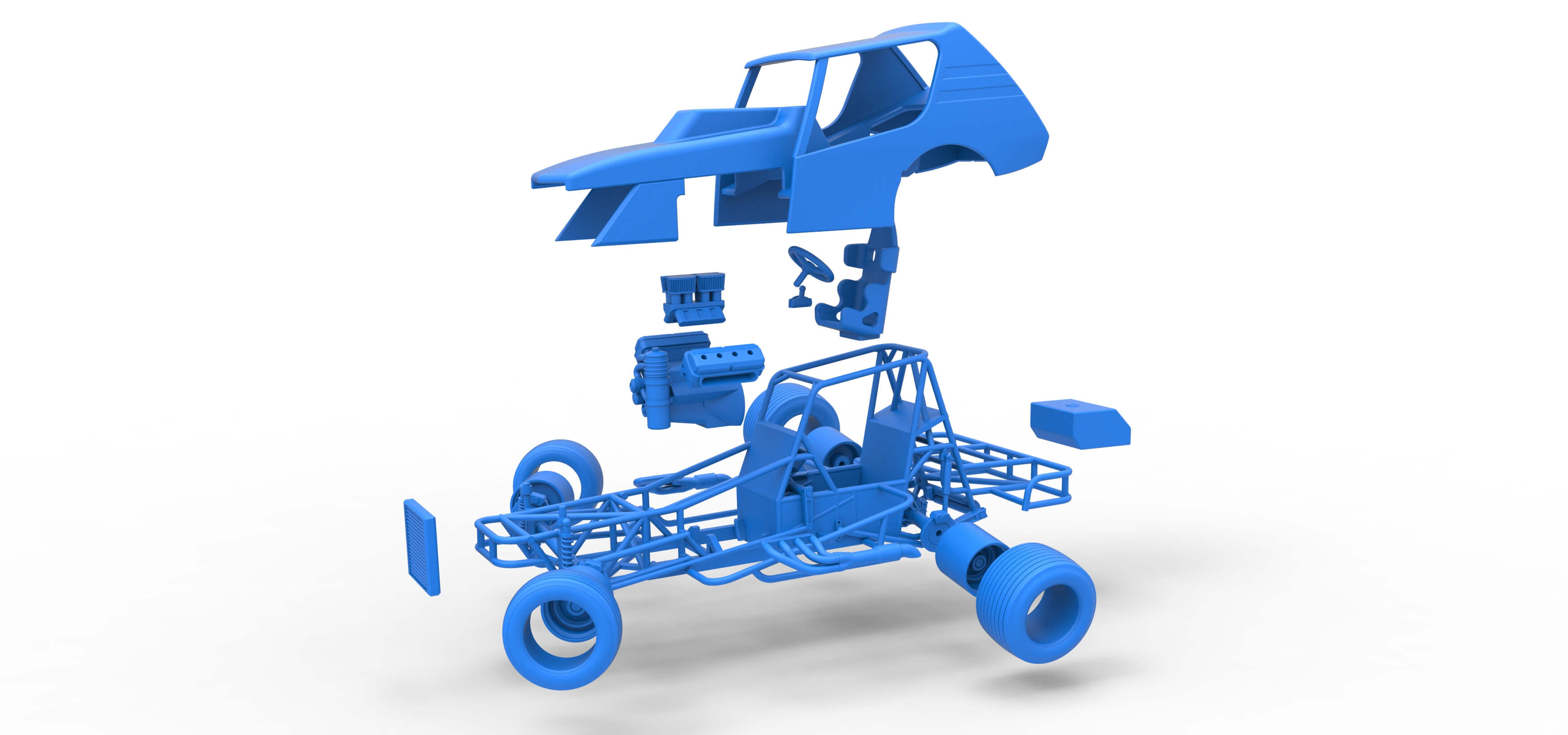 Vintage NE Dirt Modified Stock Car While Turning 1:25 - 3D Model by ...