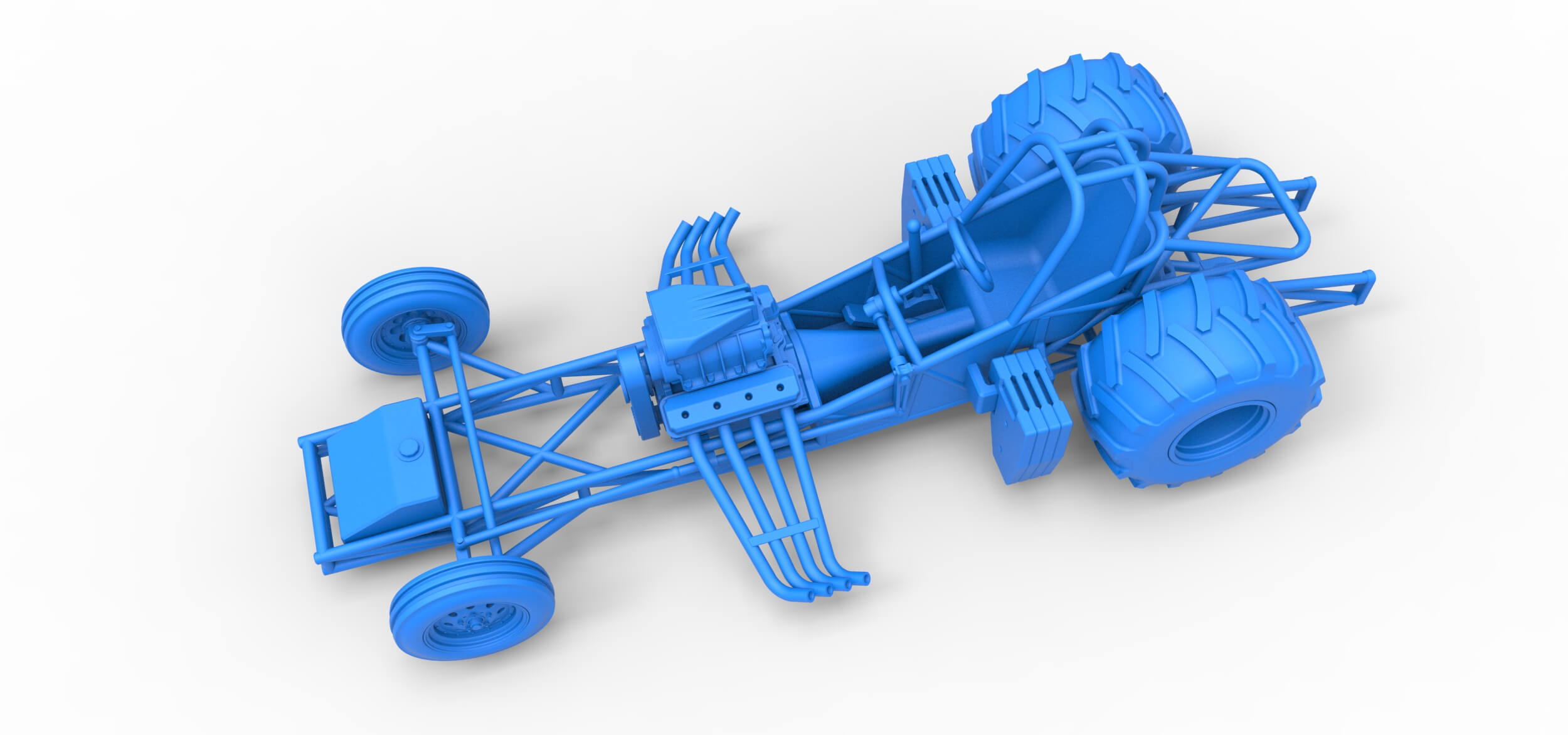Vintage Pulling Funny Car Base Scale 1:25 - 3D Model by TechItemsRock