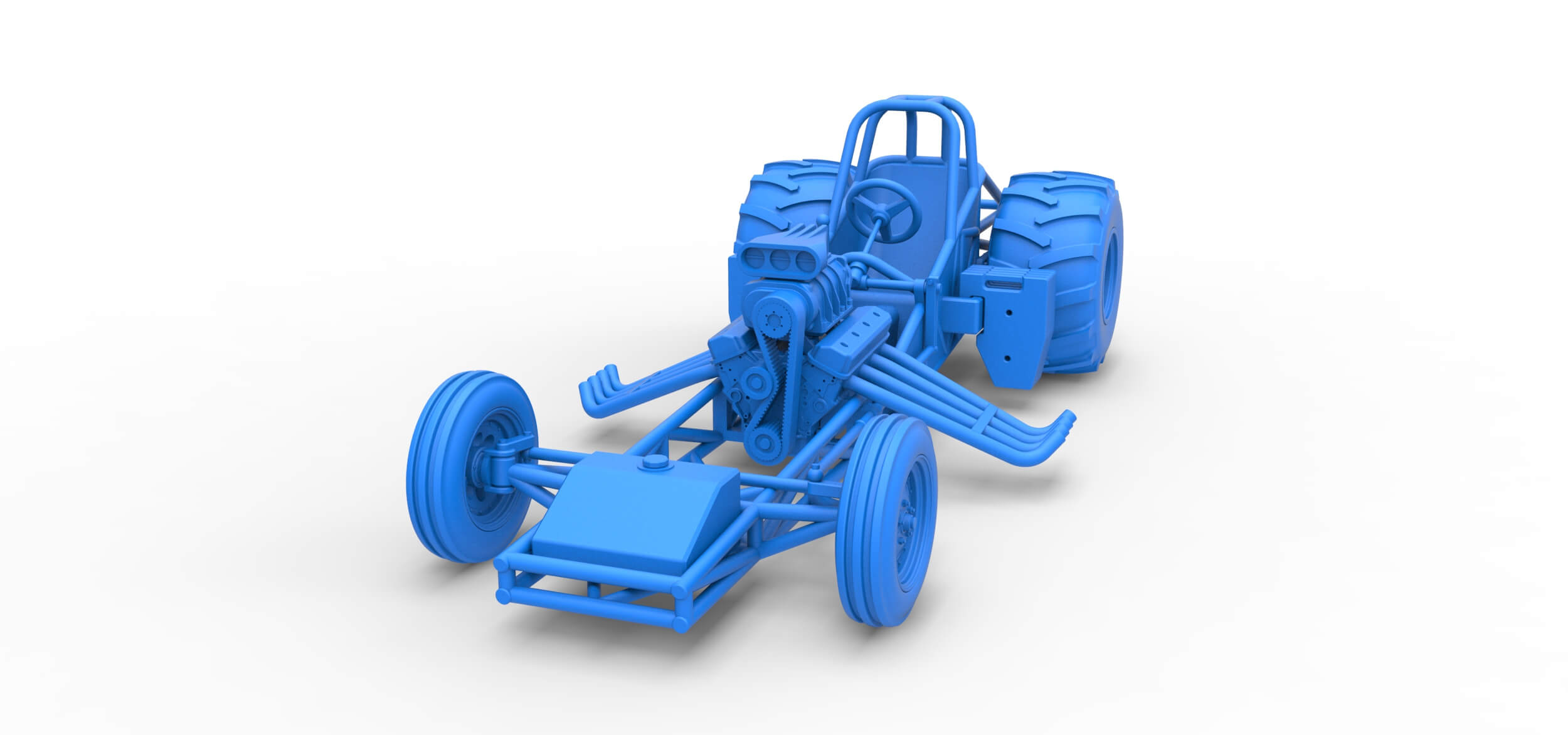 Vintage Pulling Funny Car Base Scale 1:25 - 3D Model by TechItemsRock