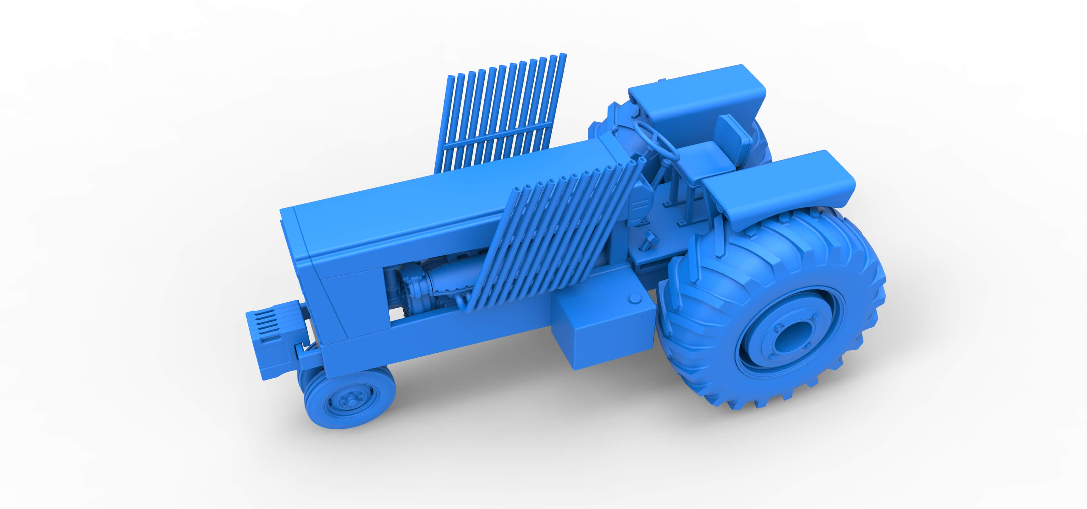 Vintage Pulling Tractor Scale 1:25 - 3D Model by TechItemsRock