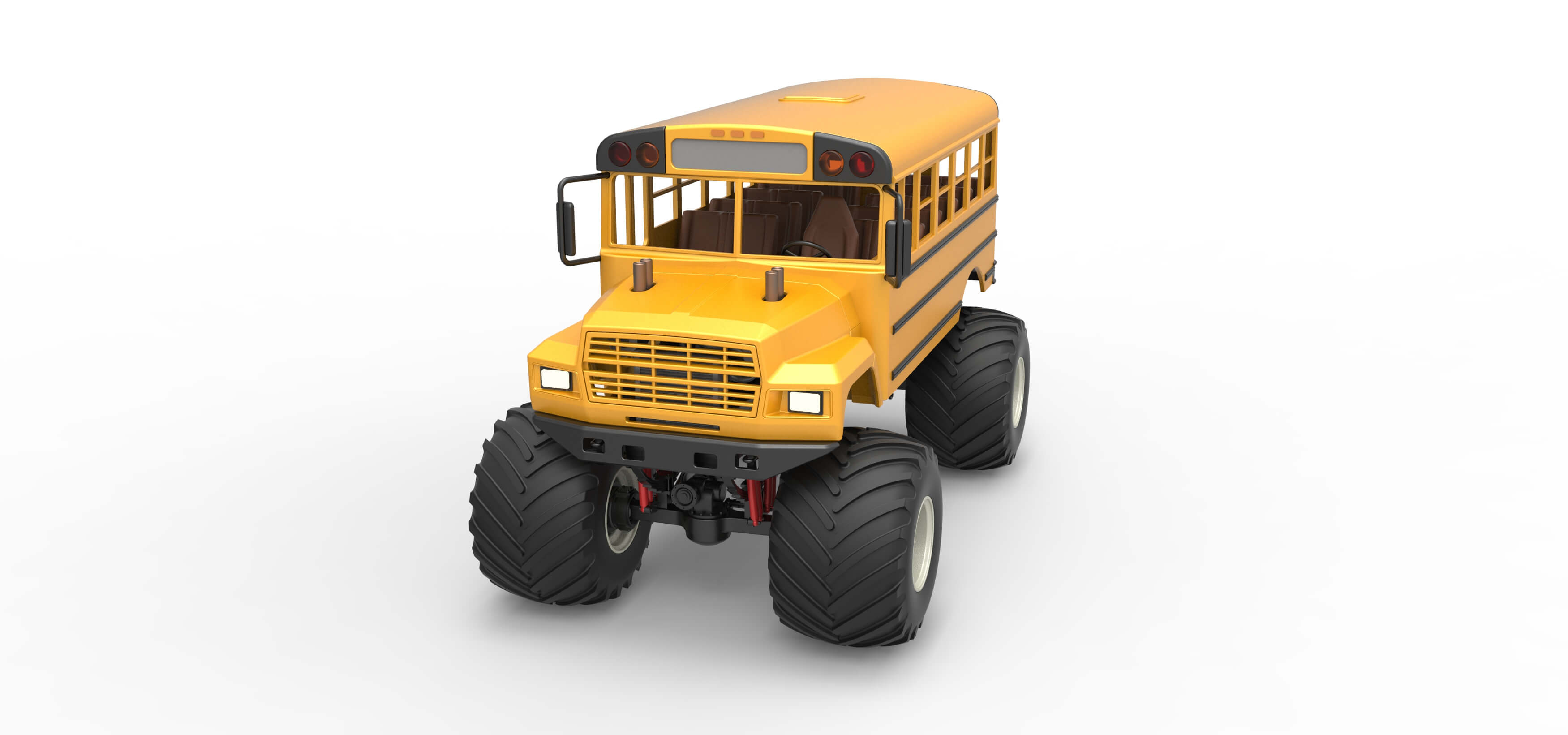 Vintage School Bus Monster Truck 1:25 - 3D Model by TechItemsRock