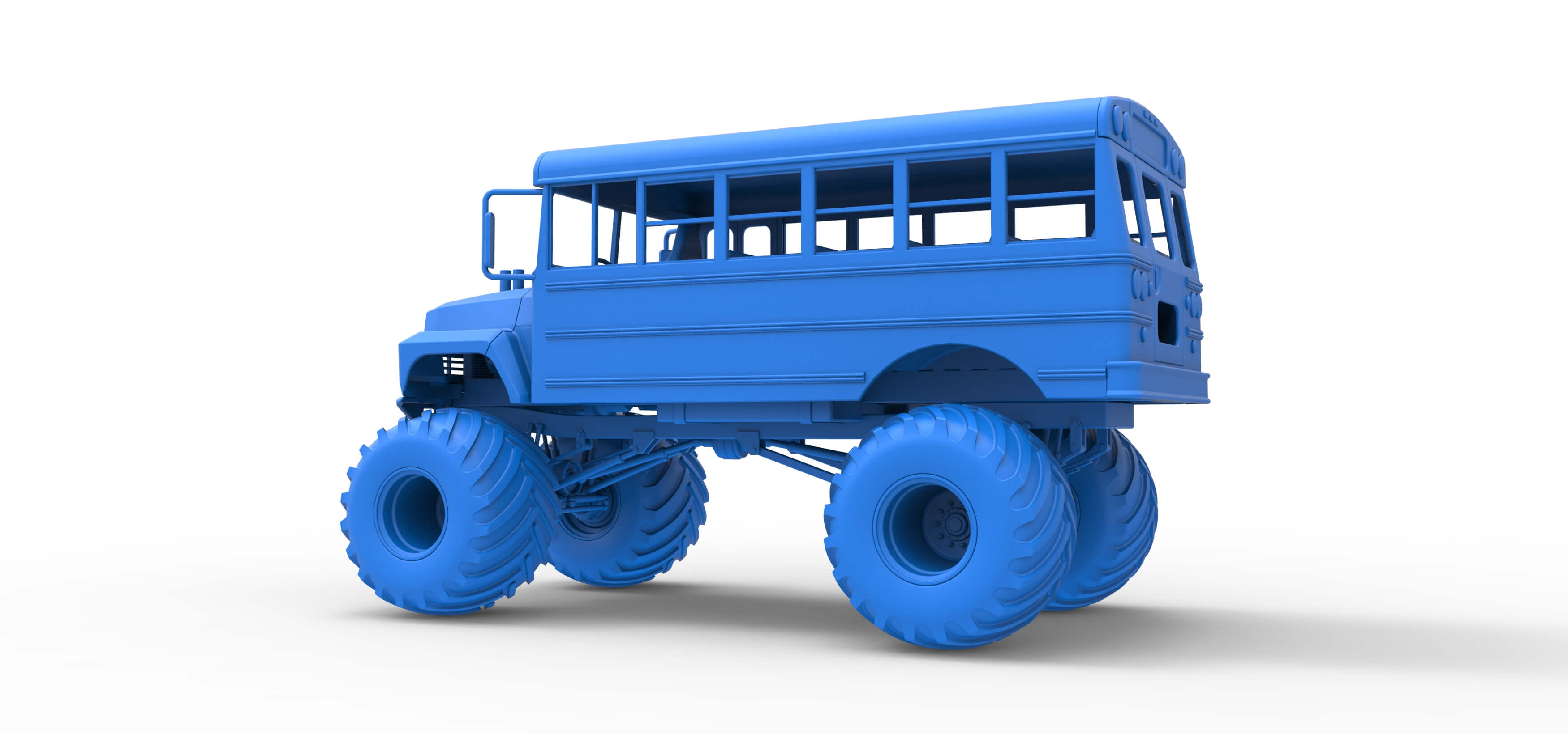 Vintage School Bus Monster Truck 1:25 - 3D Model by TechItemsRock