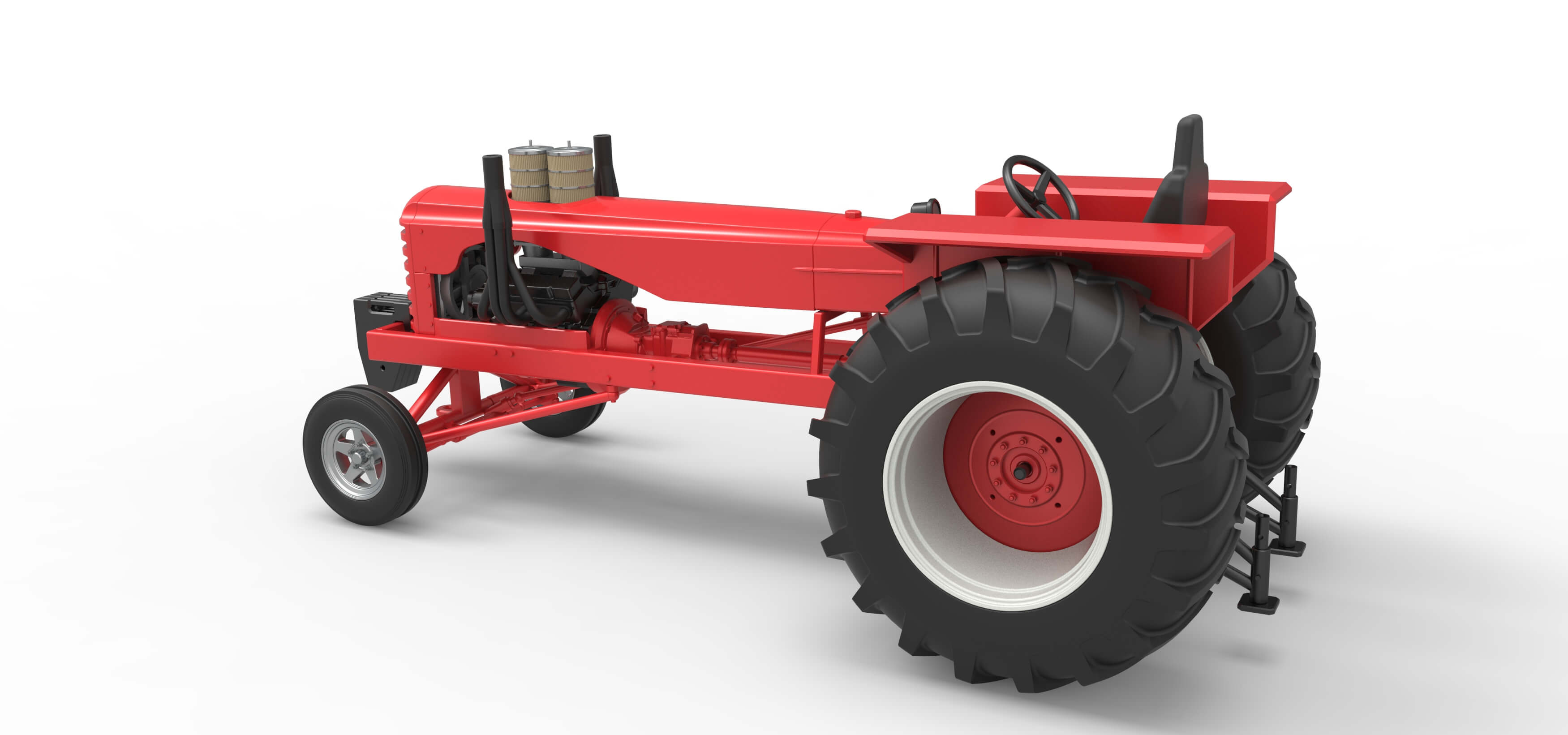 Vintage Small Block Pulling Tractor Scale 1:25 - 3D Model by TechItemsRock