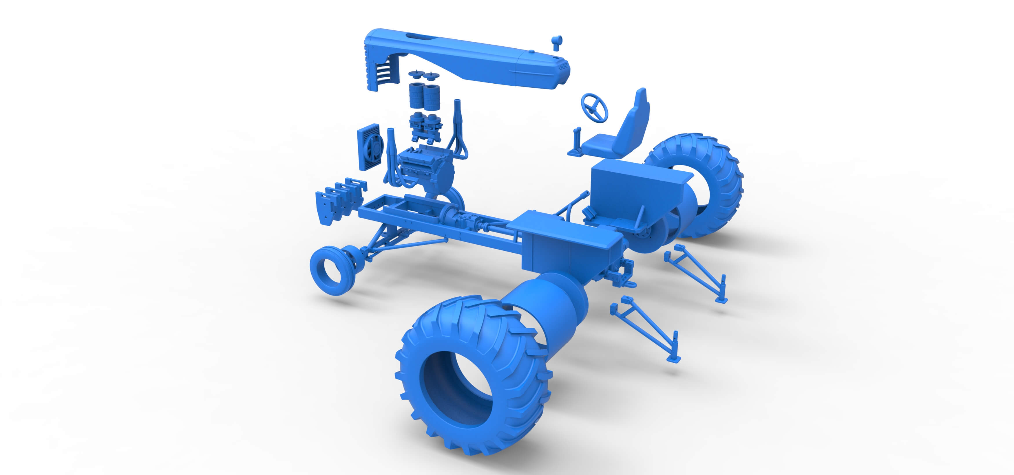 Vintage Small Block Pulling Tractor Scale 1:25 - 3D Model by TechItemsRock