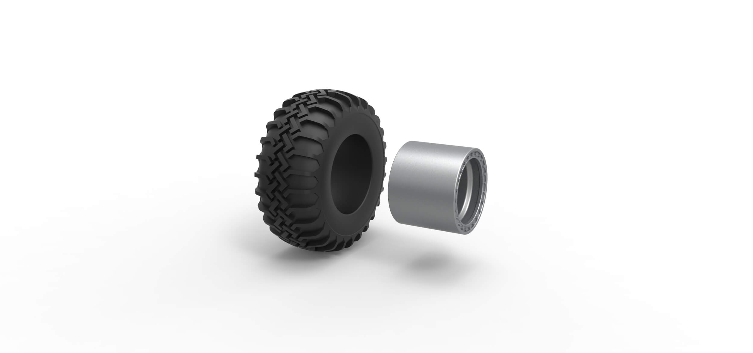 Wheel of Uphill Sand Racing Dragster V2 1:25 - 3D Model by TechItemsRock
