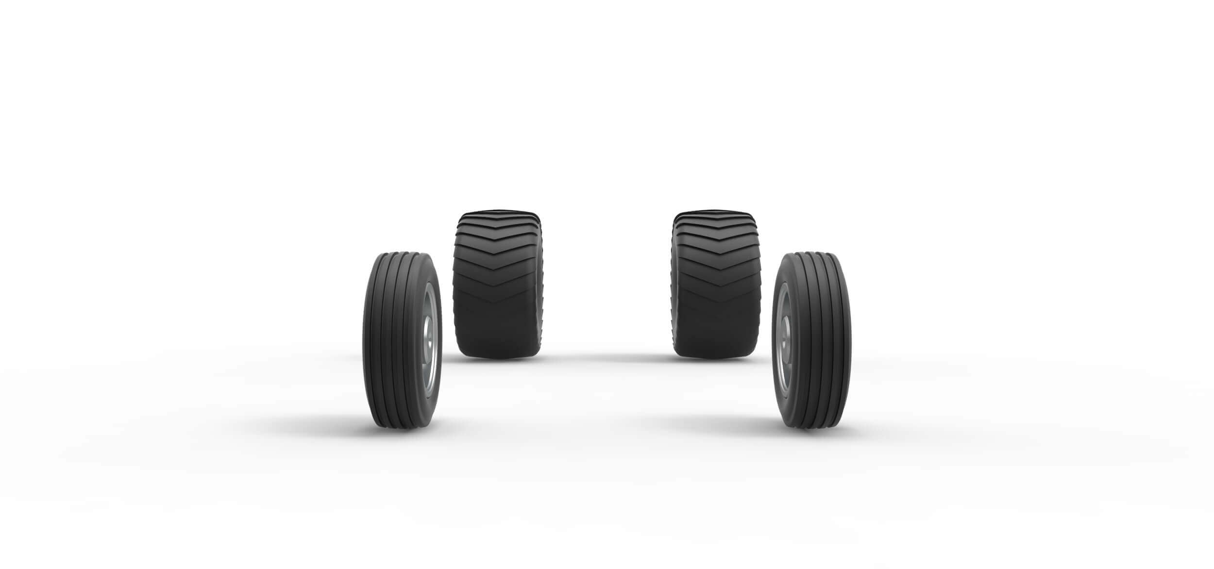 Wheel Set of 2WD Pulling Truck Scale 1:25 - 3D Model by TechItemsRock