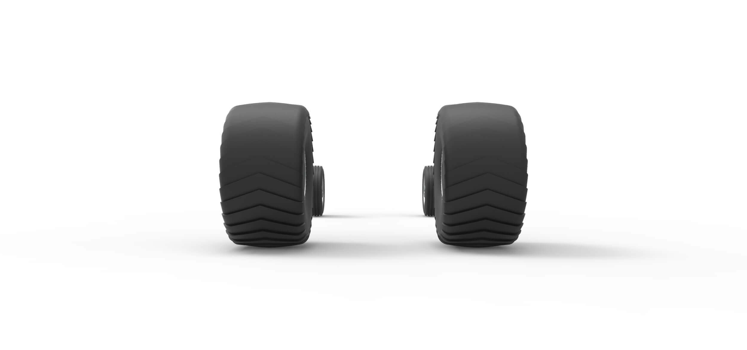 Wheel Set of 2WD Pulling Truck Scale 1:25 - 3D Model by TechItemsRock