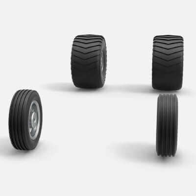 Wheel Set of 2WD Pulling Truck Scale 1:25 - 3D Model by TechItemsRock