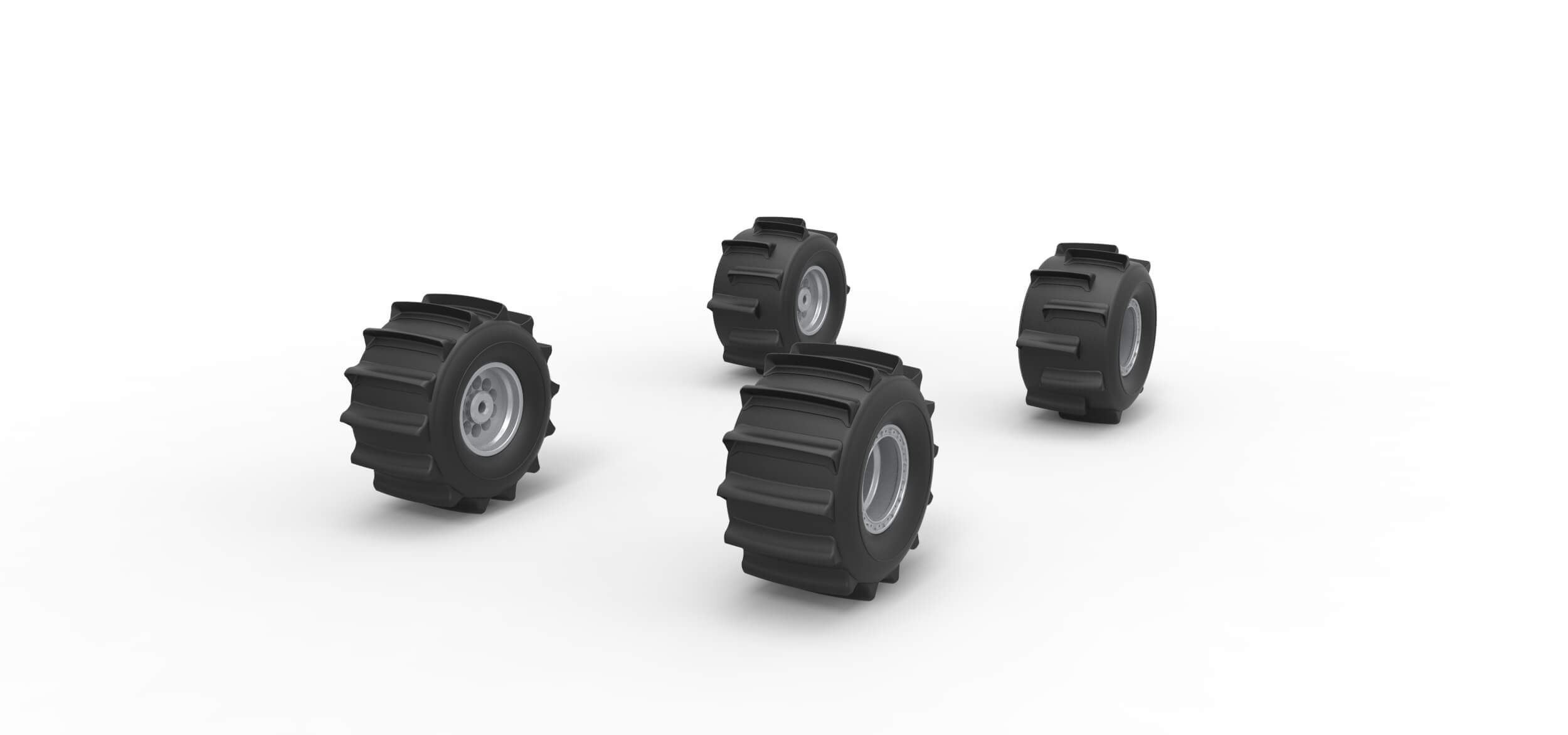 Wheel Set of Formula Off Road Scale 1:25 - 3D Model by TechItemsRock