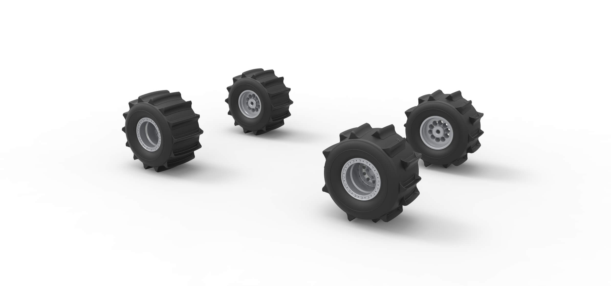 Wheel Set of Formula Off Road Scale 1:25 - 3D Model by TechItemsRock