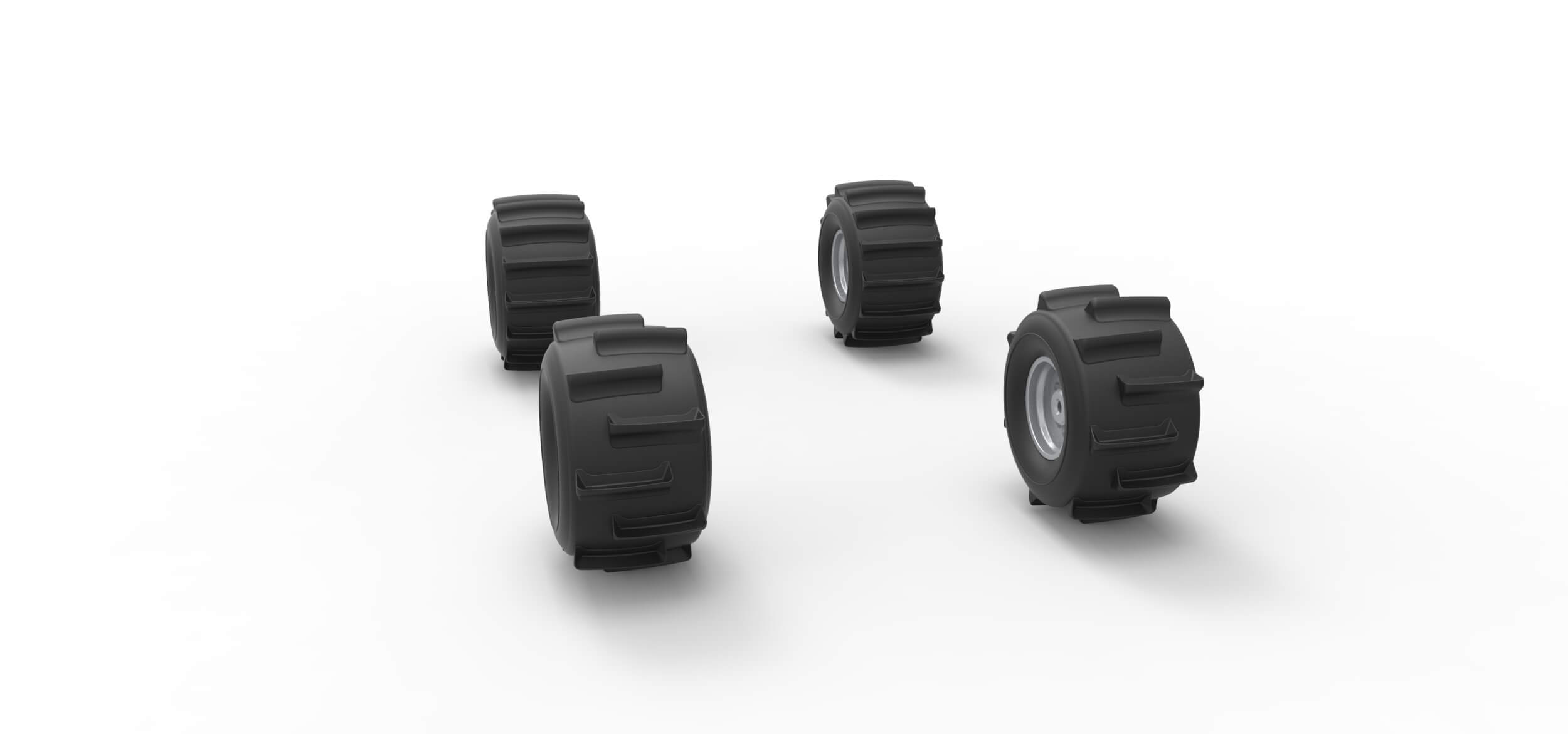 Wheel Set of Formula Off Road Scale 1:25 - 3D Model by TechItemsRock