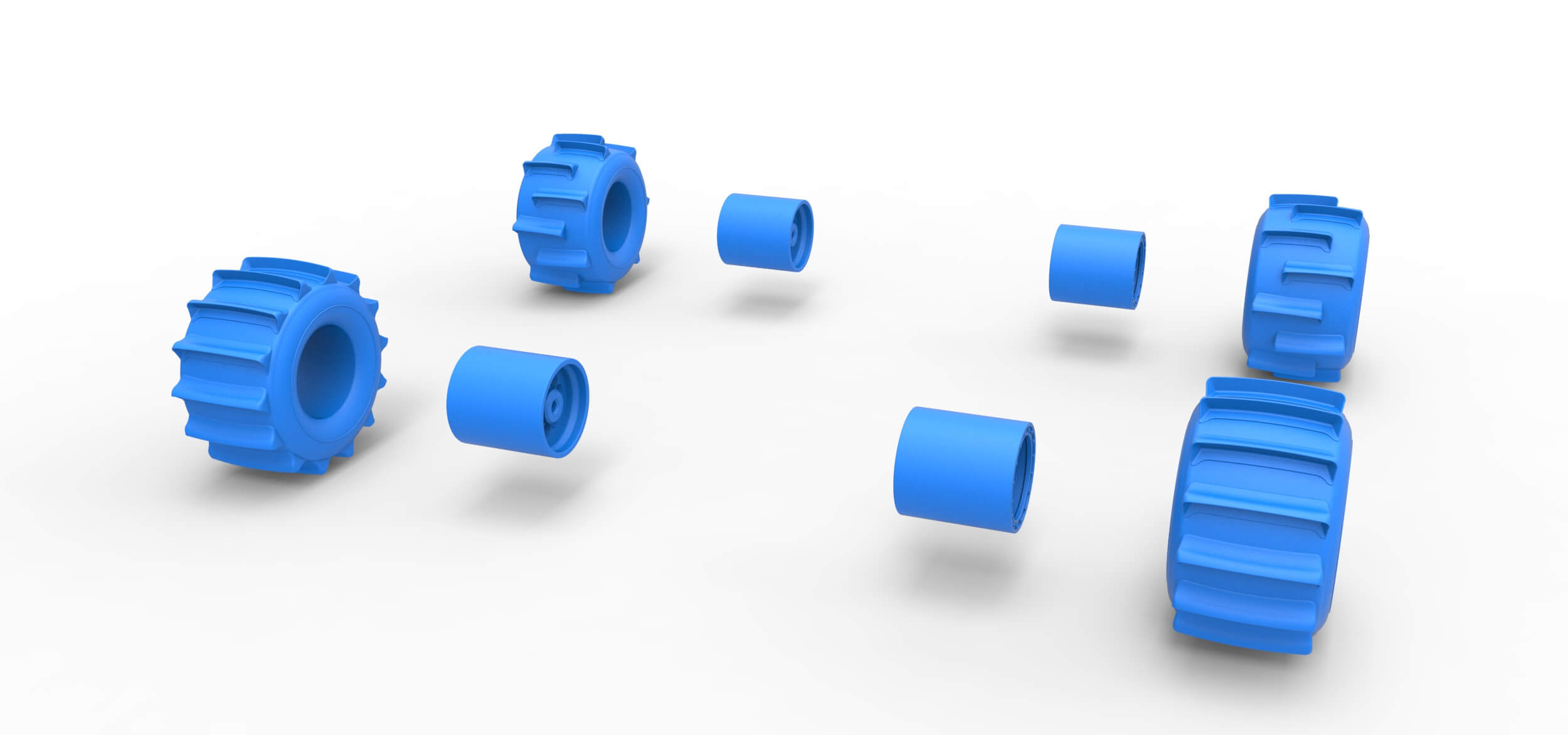 Wheel Set of Formula Off Road Scale 1:25 - 3D Model by TechItemsRock