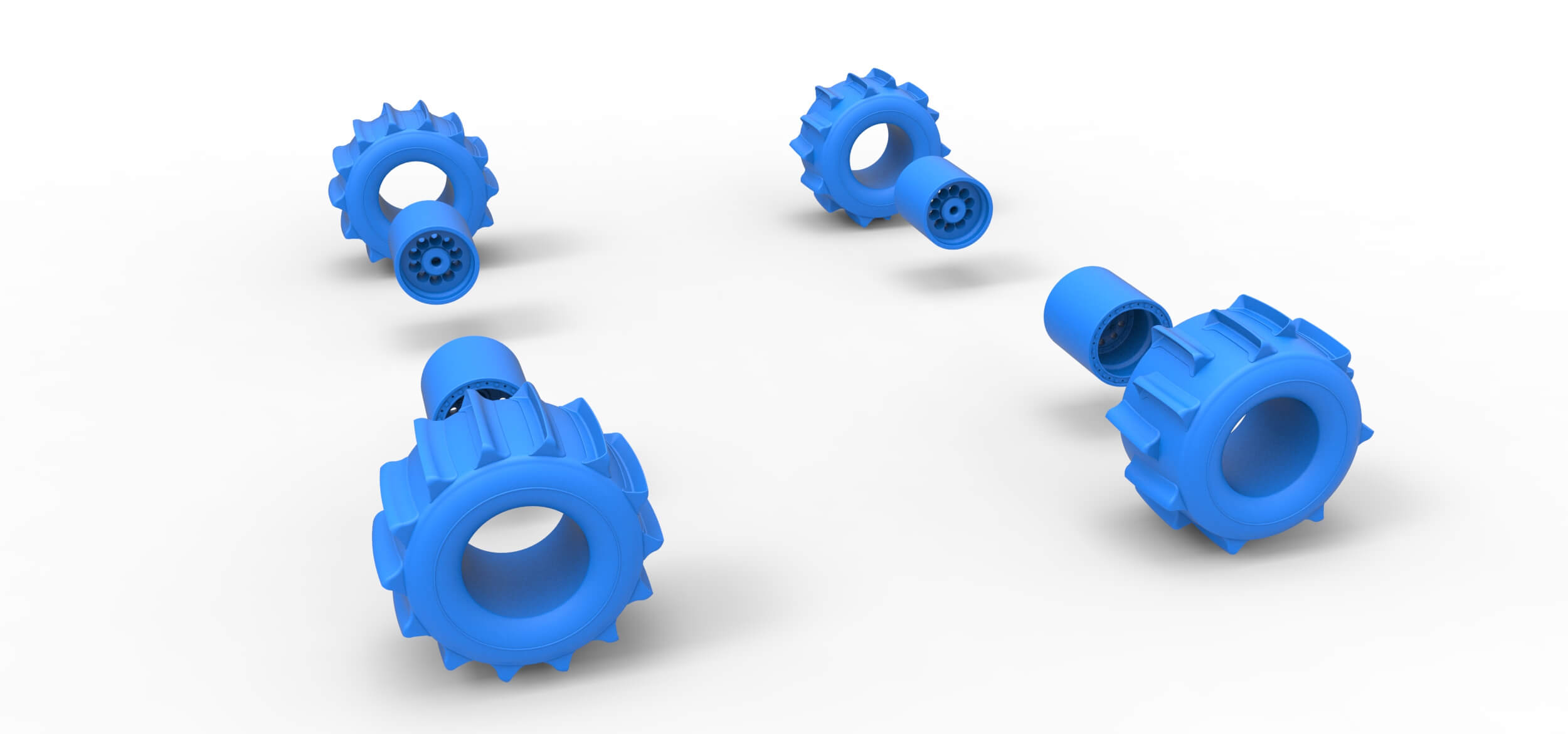 Wheel Set of Formula Off Road Scale 1:25 - 3D Model by TechItemsRock
