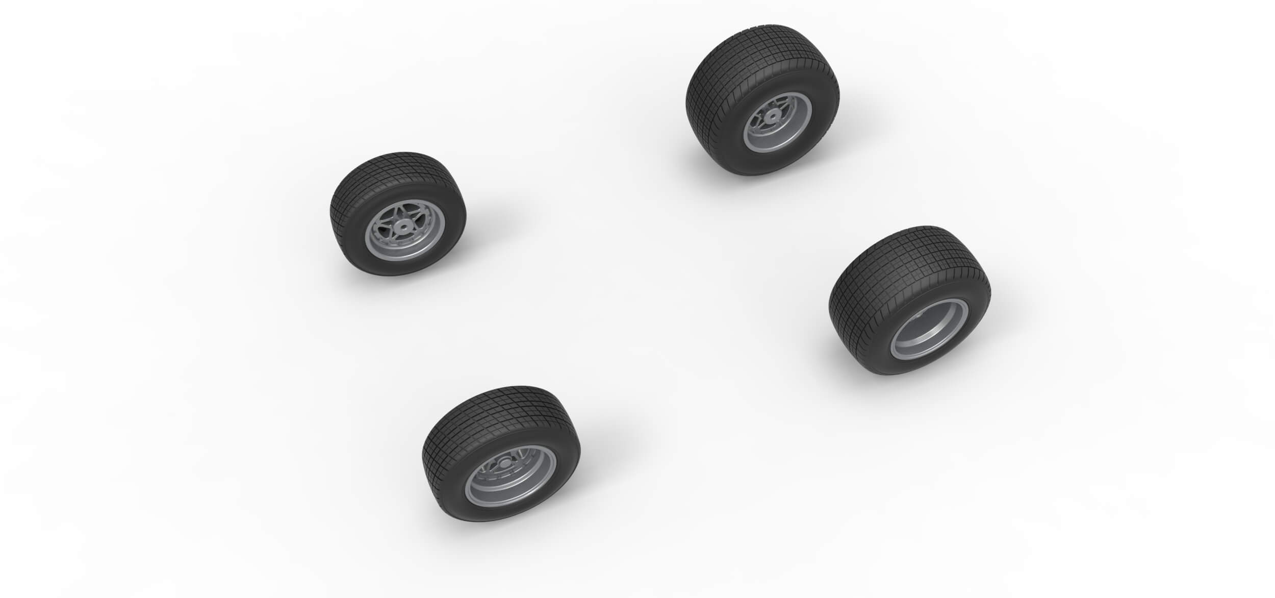 Wheel Set of Midget Car Scale 1:25 - 3D Model by TechItemsRock