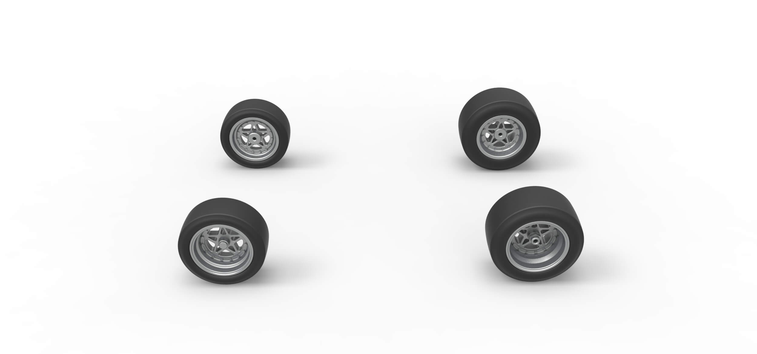 Wheel Set of Pavement Midget Car Scale 1:25 - 3D Model by TechItemsRock