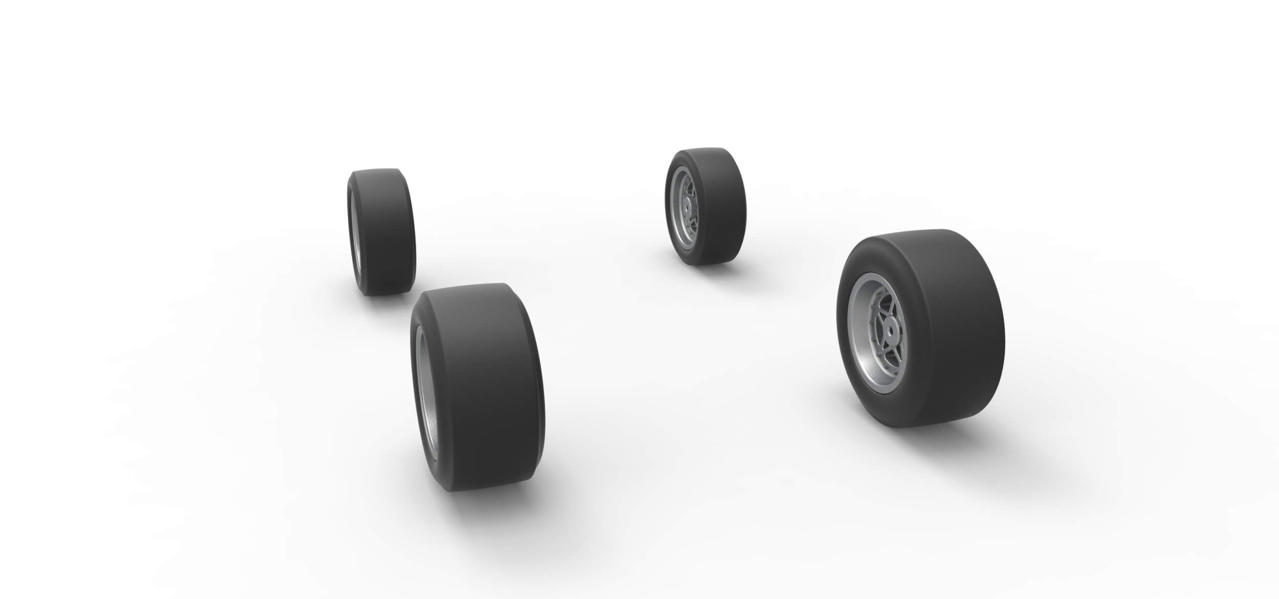 Wheel Set of Pavement Midget Car Scale 1:25 - 3D Model by TechItemsRock