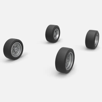 Wheel Set of Pavement Midget Car Scale 1:25 - 3D Model by TechItemsRock