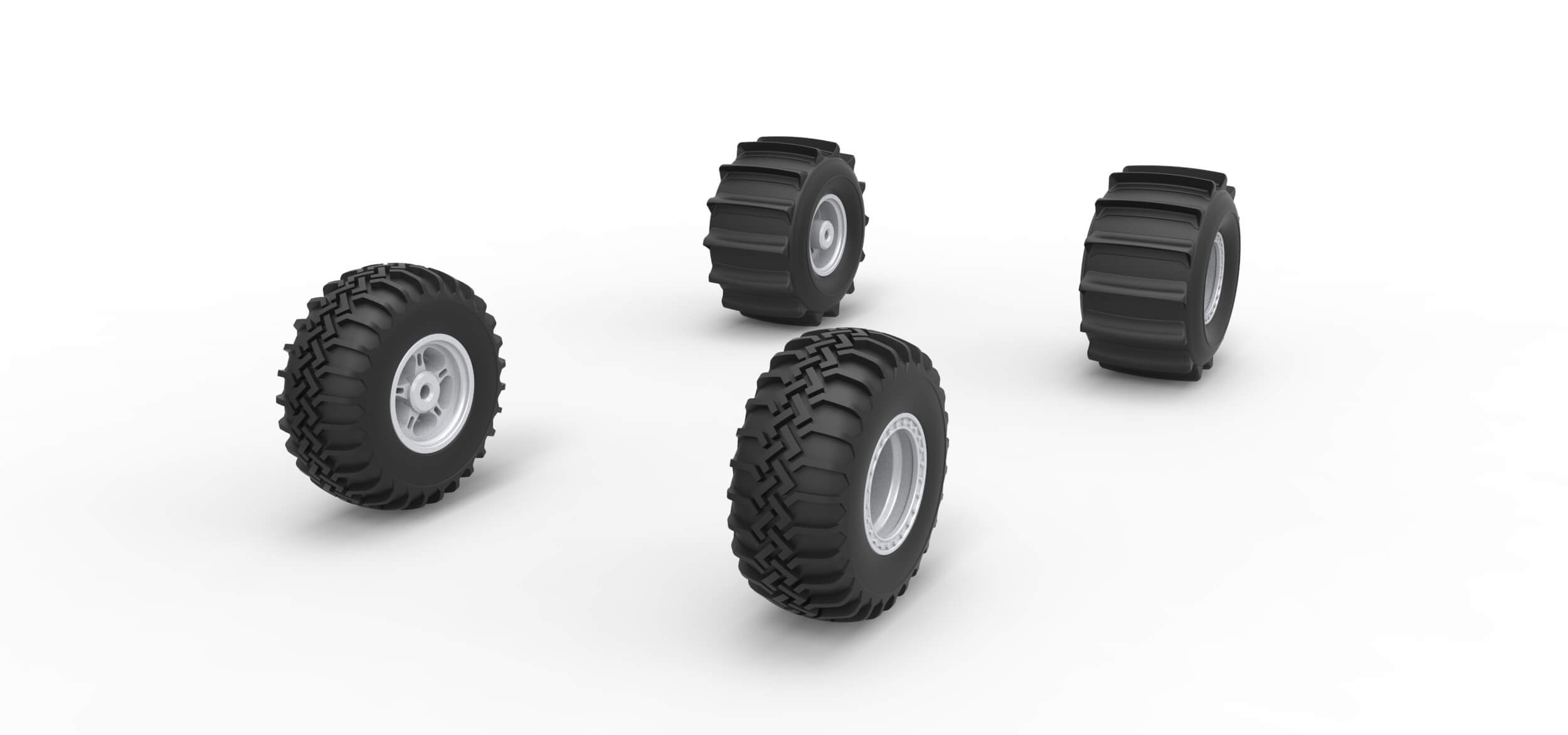 Wheel Set of Uphill Sand Racing Dragster Scale 1:25 - 3D Model by ...