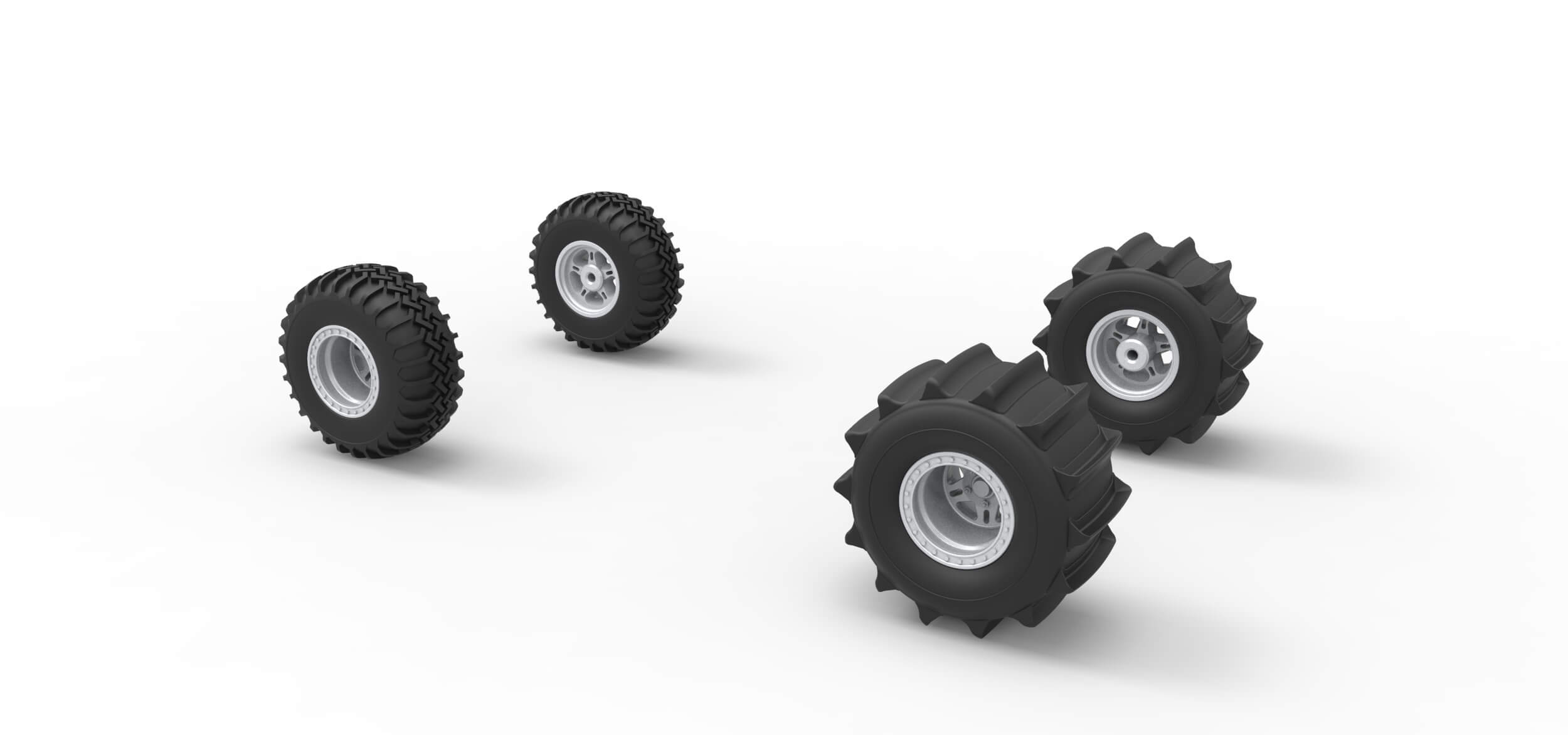 Wheel Set of Uphill Sand Racing Dragster Scale 1:25 - 3D Model by ...