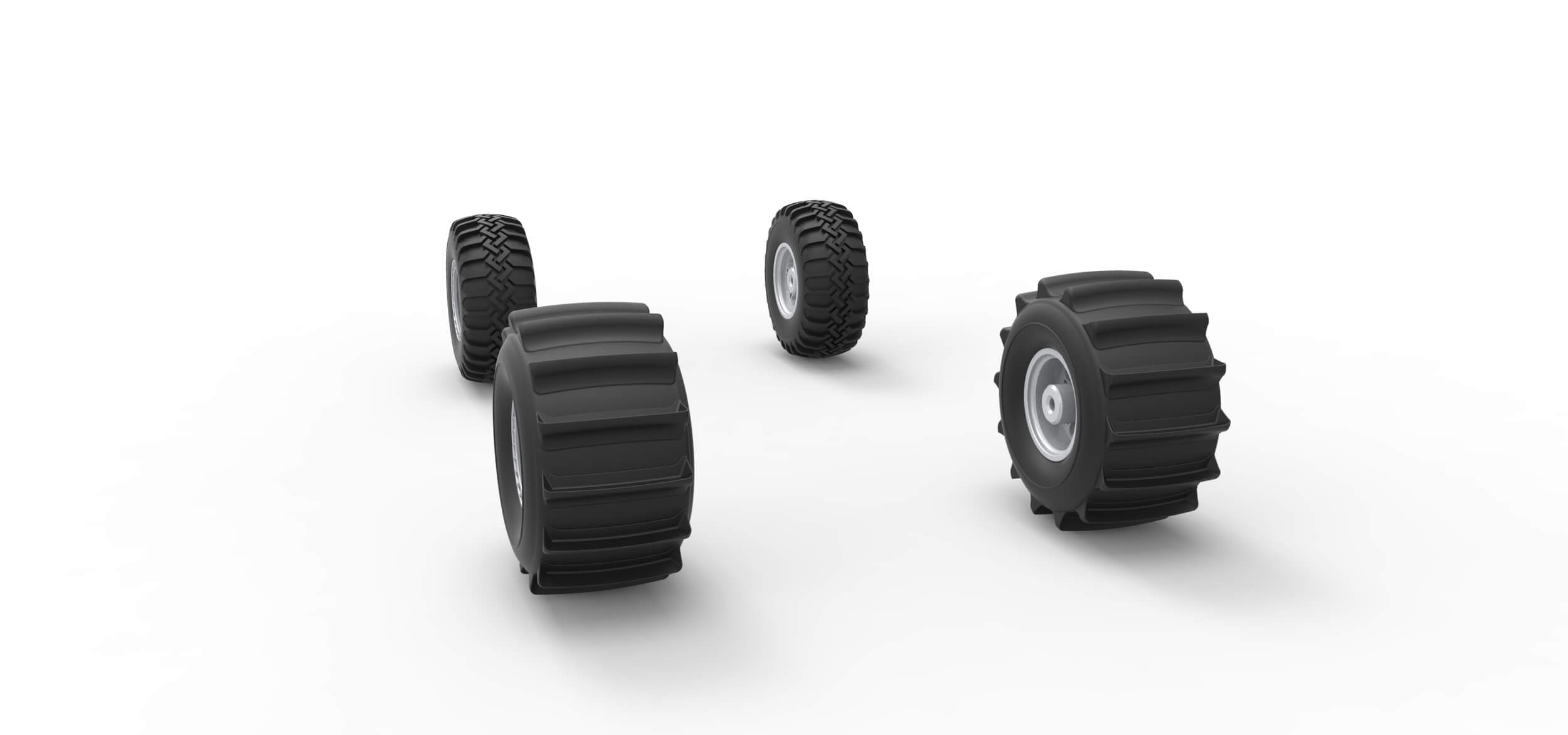 Wheel Set of Uphill Sand Racing Dragster Scale 1:25 - 3D Model by ...