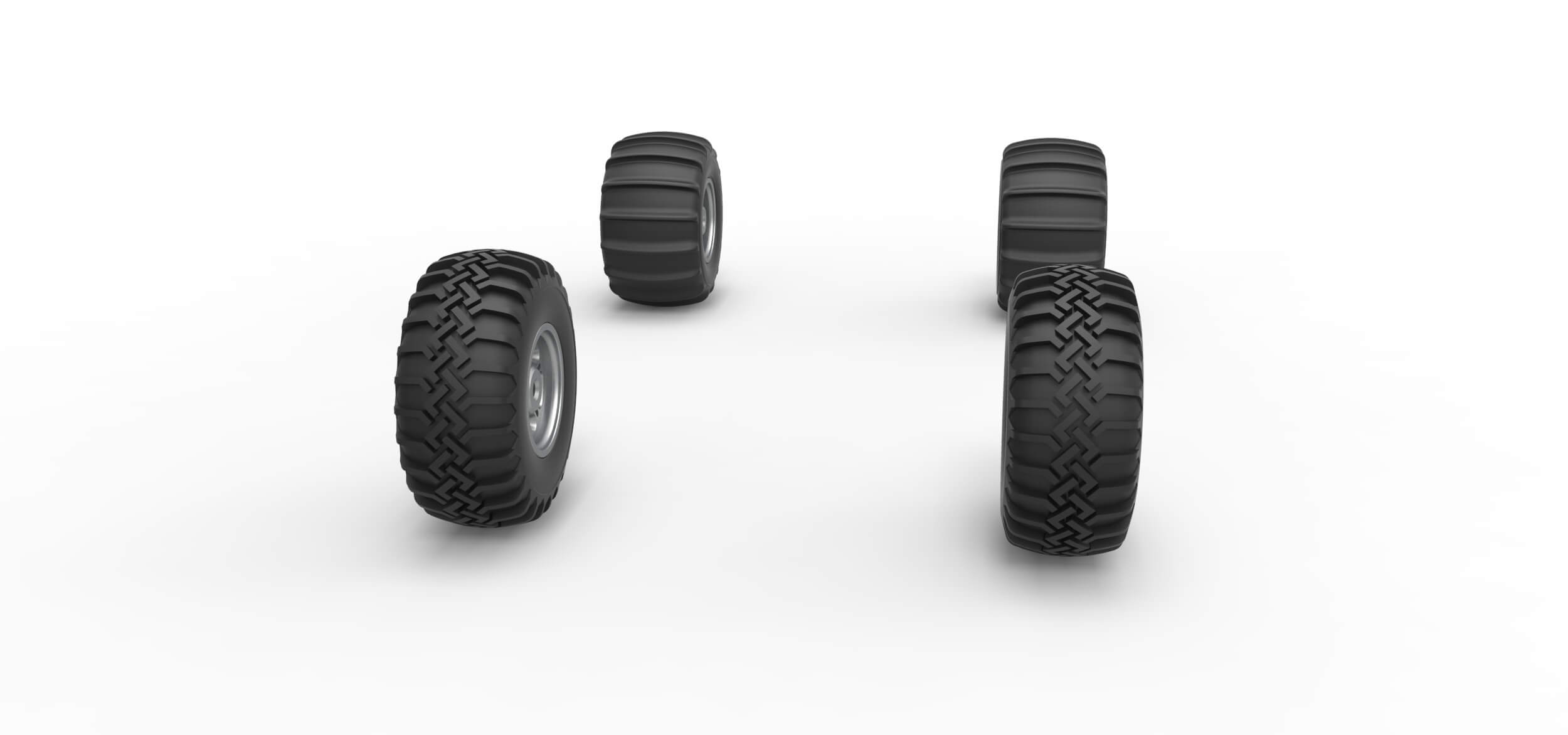 Wheel Set of Uphill Sand Racing Dragster V2 Scale 1:25 - 3D Model by ...