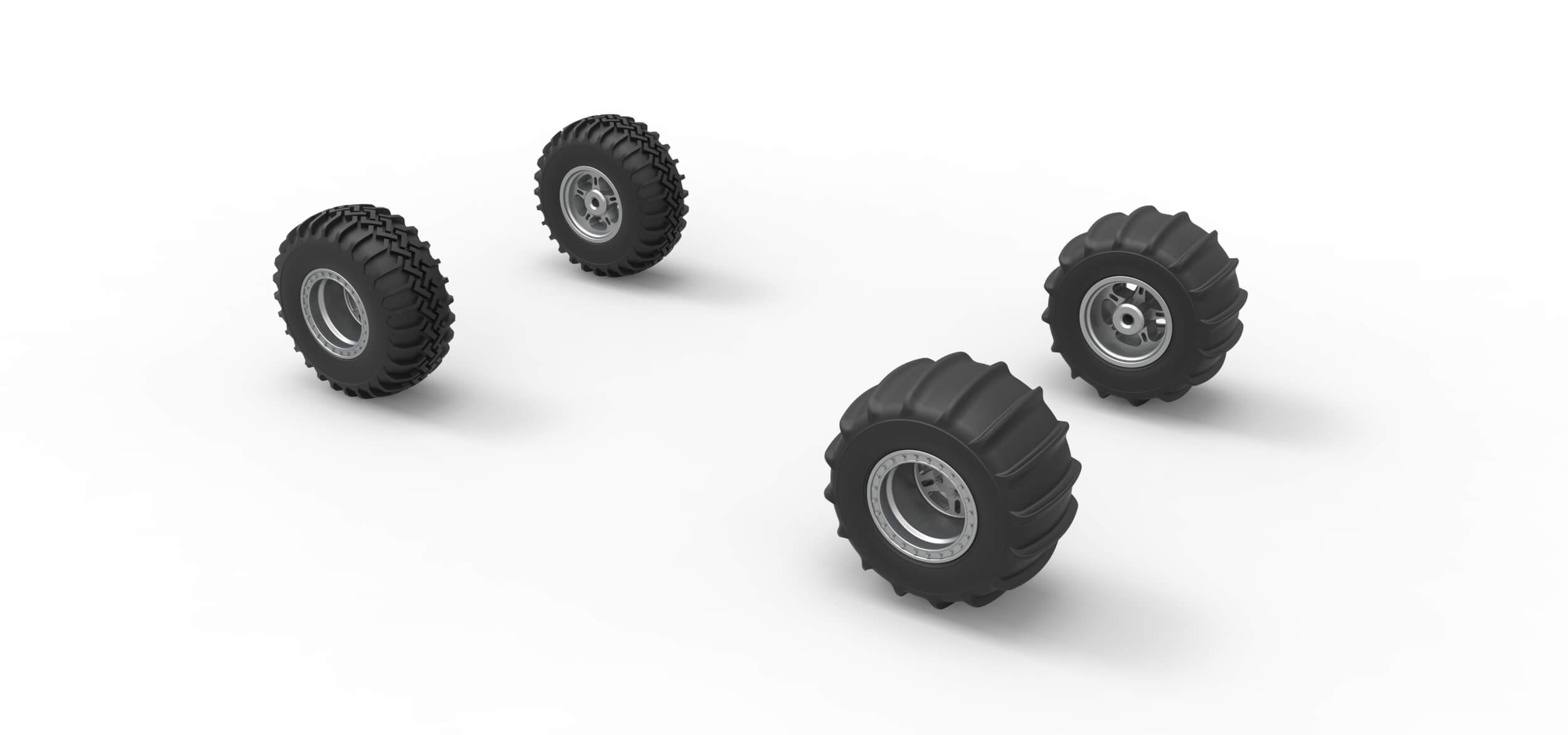 Wheel Set of Uphill Sand Racing Dragster V2 Scale 1:25 - 3D Model by ...