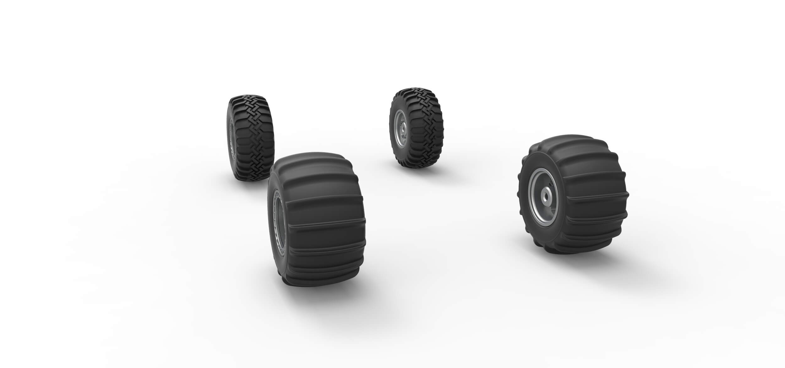 Wheel Set of Uphill Sand Racing Dragster V2 Scale 1:25 - 3D Model by ...