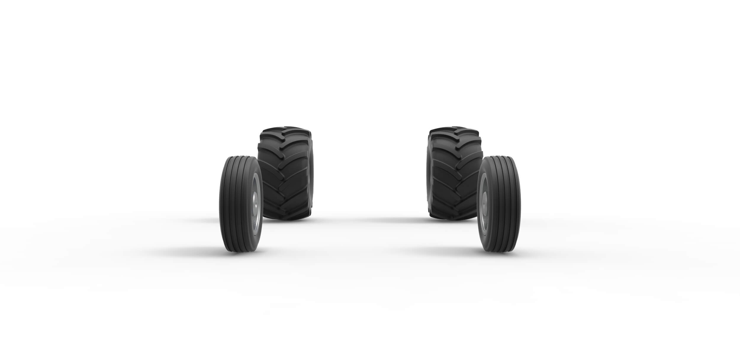 Wheel Set of Vintage 2WD Pulling Truck Scale 1:25 - 3D Model by ...