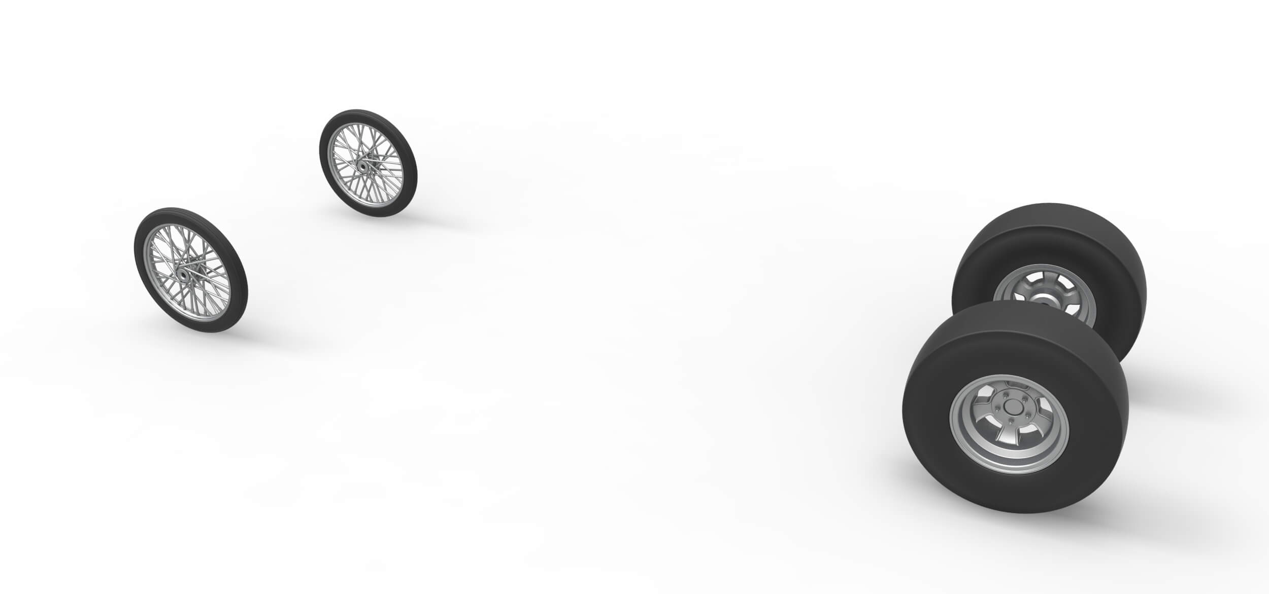 Wheel Set of Vintage Front Engine Dragster Scale 1:25 - 3D Model by ...