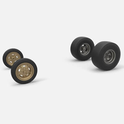 Wheel Set of Vintage Front Engine Dragster V2 Scale 1:25 - 3D Model by ...