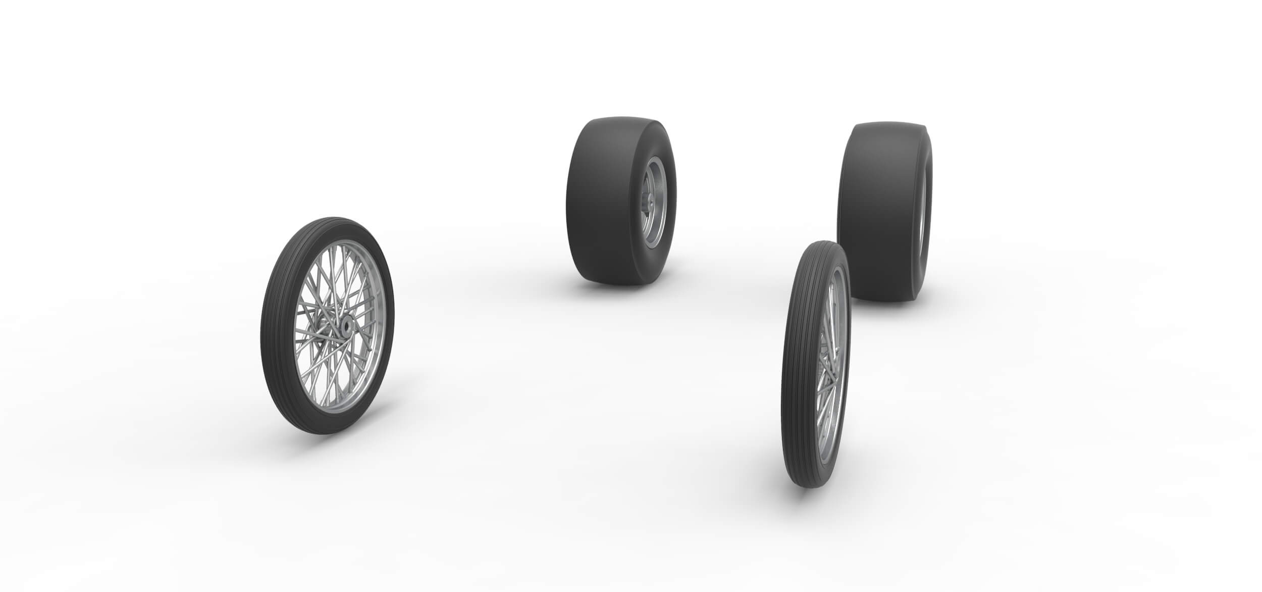 Wheel Set of Vintage Front Engine Dragster V4 Scale 1:25 - 3D Model by ...