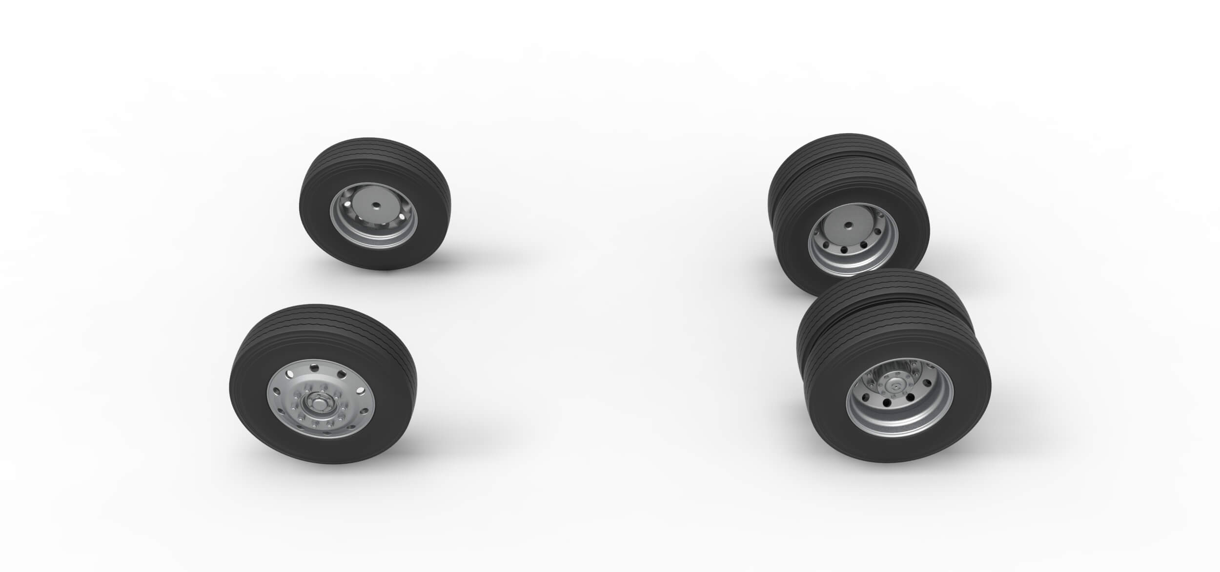 Wheel Set of Vintage Gatr Racing Semi Truck V2 Scale 1:25 - 3D Model by ...