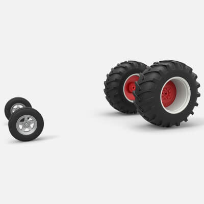 Wheel Set of Vintage Small Block Pulling Tractor Scale 1:25 - 3D Model ...